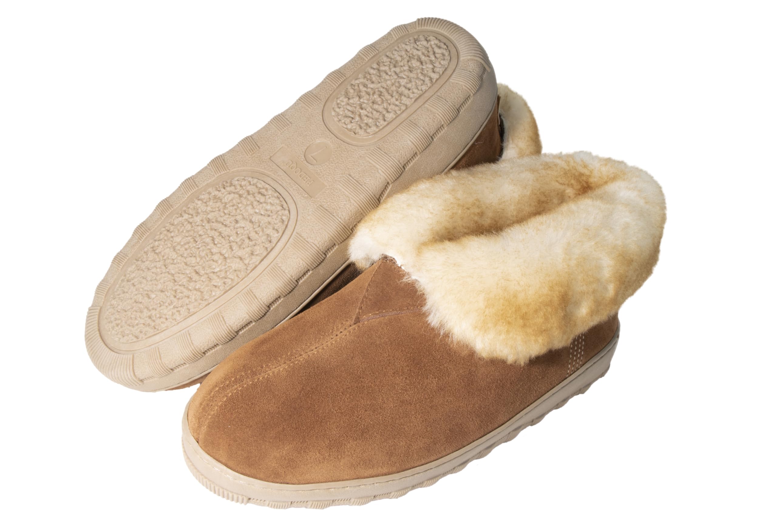 Snapklik.com : Mens Sheepskin Boot Slippers Indoor Outdoor Ankle ...