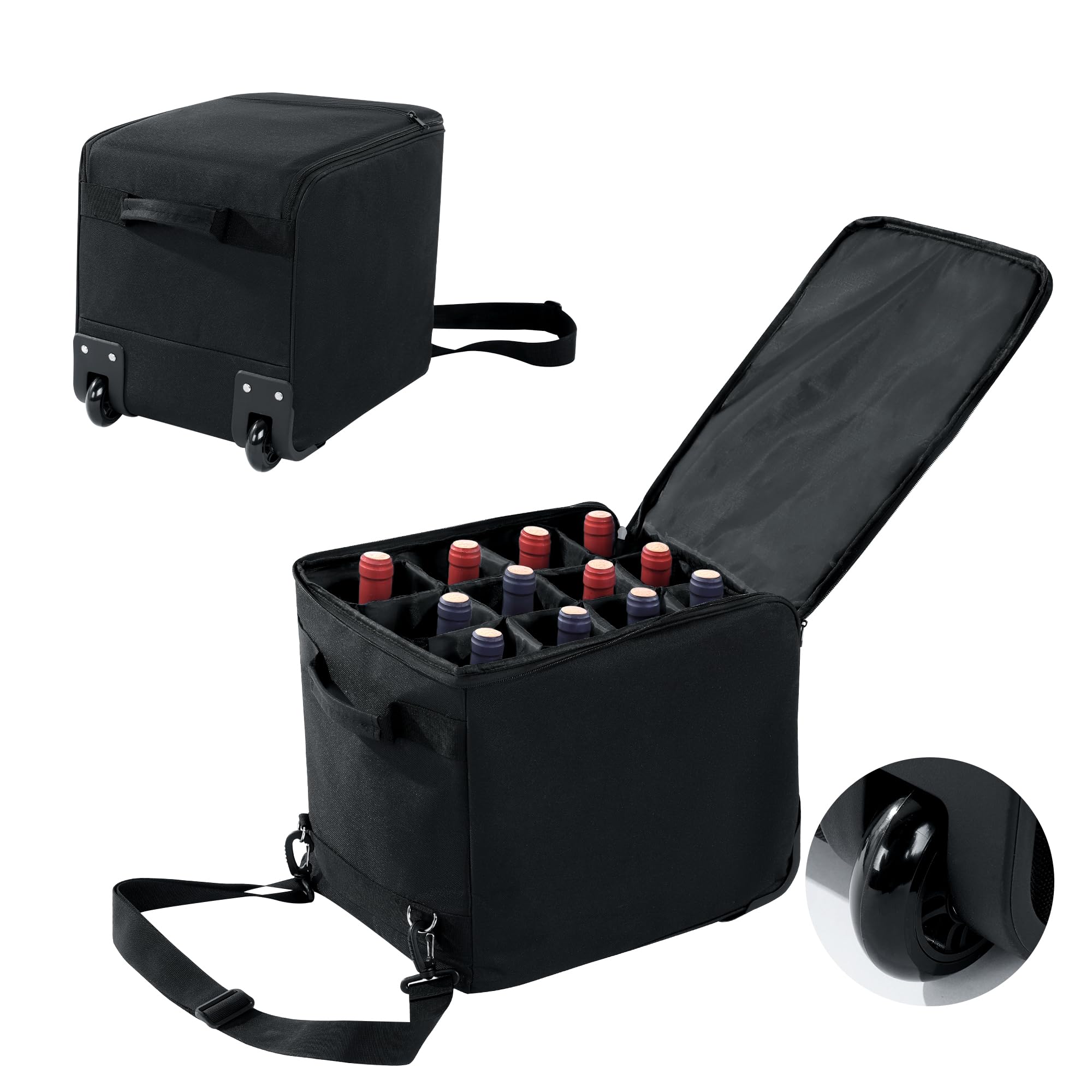 Amazon.com: MABOZOO 12 Bottle Wine Luggage for Airplane, Portable Wine ...