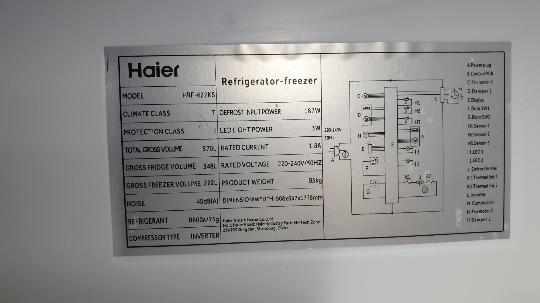 Haier 598 L, 3 Star, 83% Convertible Fridge Space, Expert Inverter ...