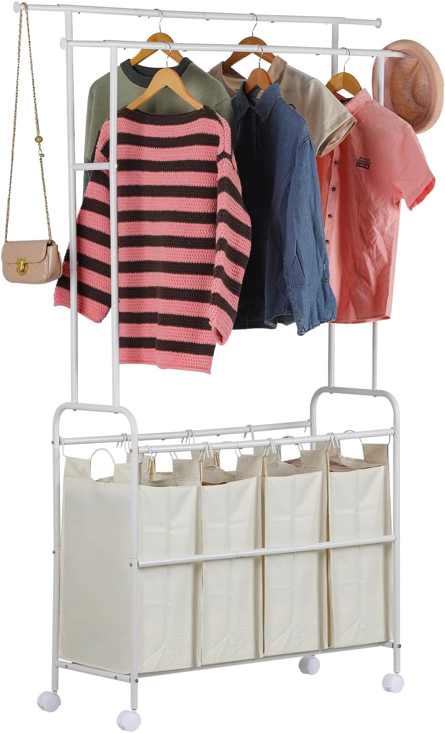Amazon.com: Laundry Sorter 4 Sections,Laundry Basket Organizer with ...