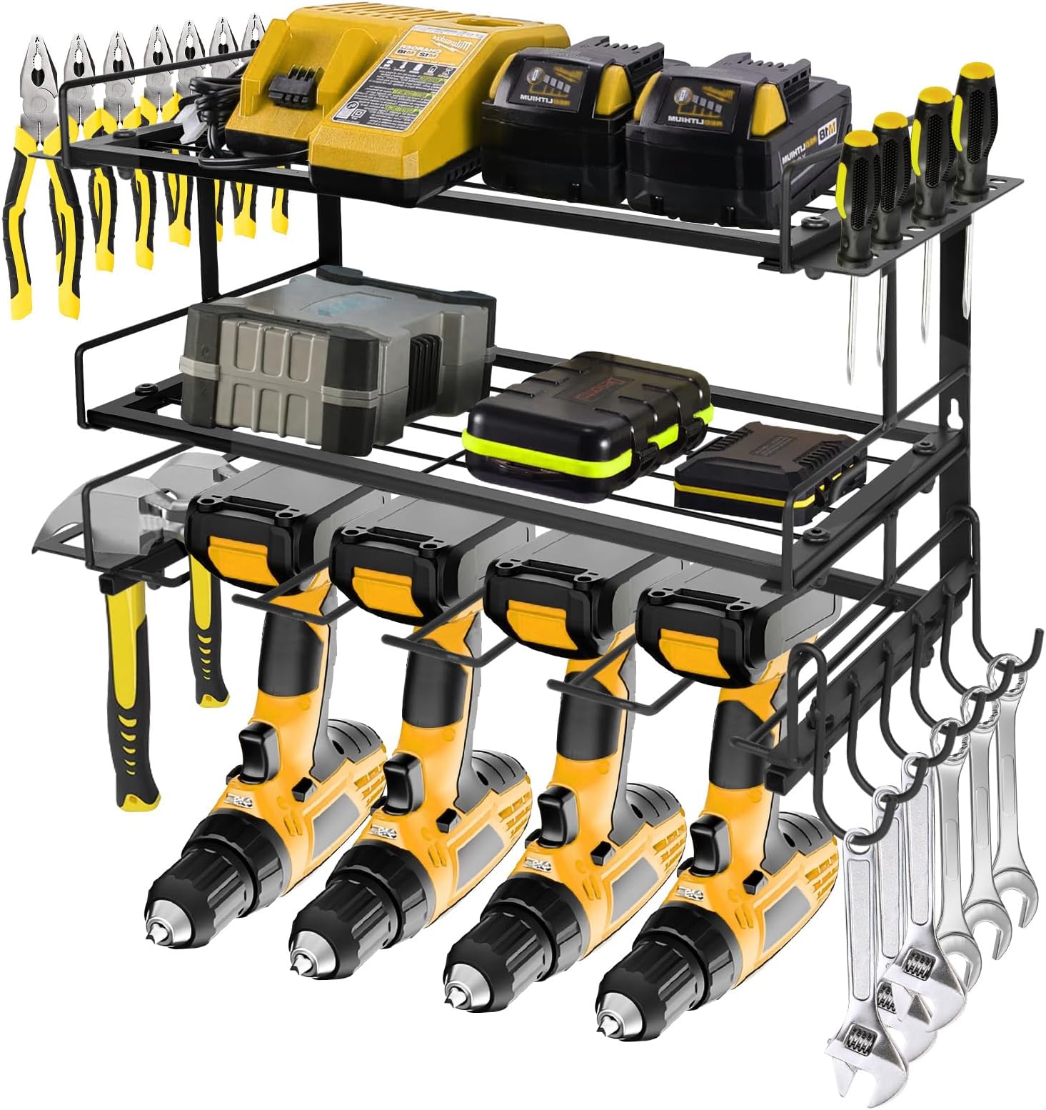 Amazon.com: BNNMKL Power Tool Organizer Wall Mount, 3 Layers Cordless ...