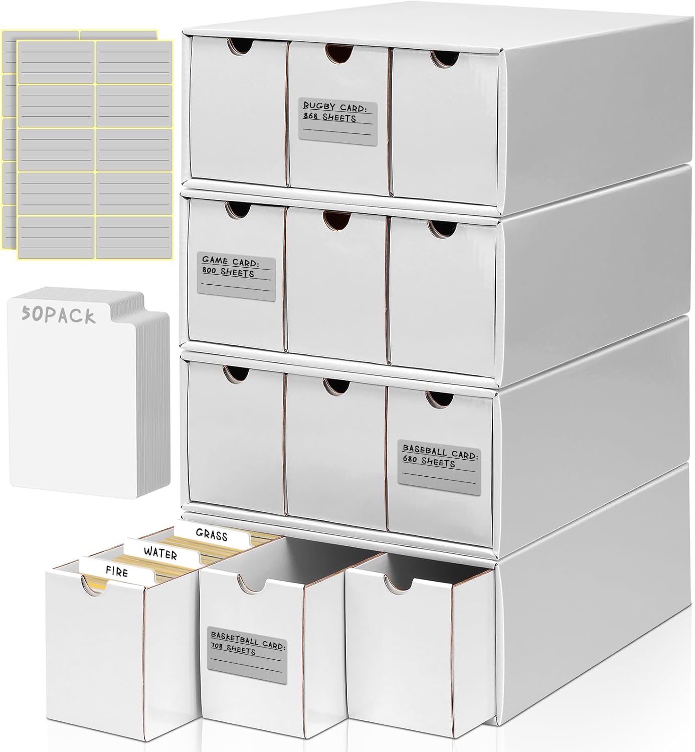 Amazon.com: Homthy Trading Cardboard Storage Box 12 Pack with 50 Card ...