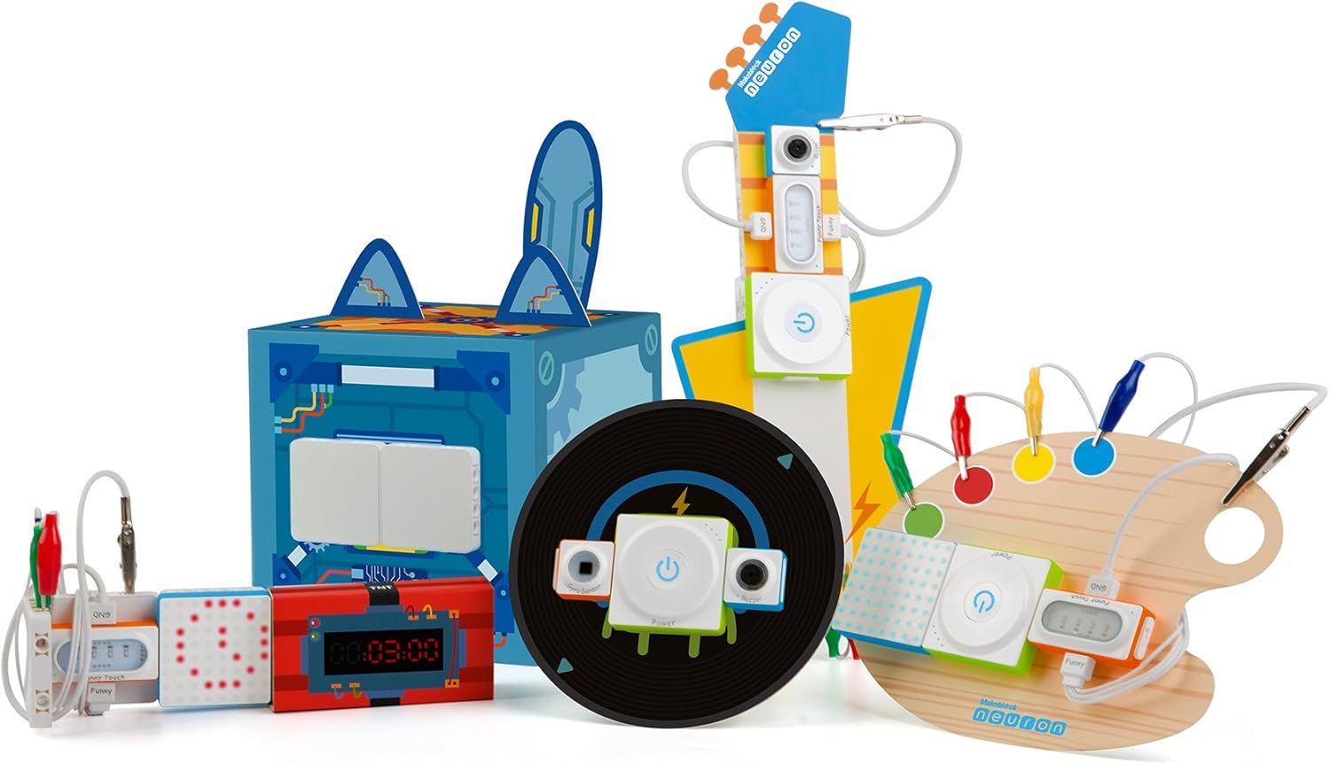 Makeblock Neuron Inventor Kit, Steam Education, Graphical Programming, Magnetic Pogo Pins for 6 ...