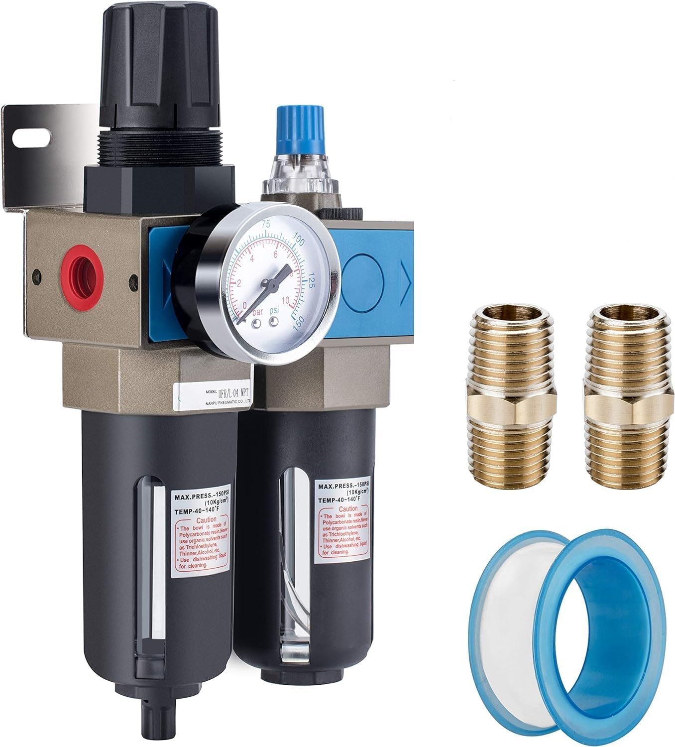 MAXAIR Legris Type 1/2" Air Filter + Regulator + Lubricator Unit (FRL ...