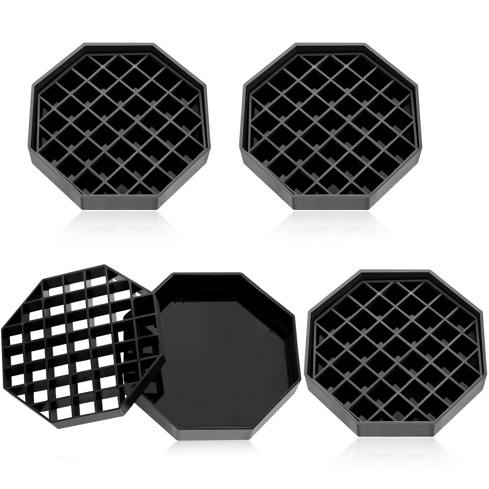 Snapklik.com : Suclain 4 Pcs 4 Inch Coffee Drip Tray Black Plastic ...