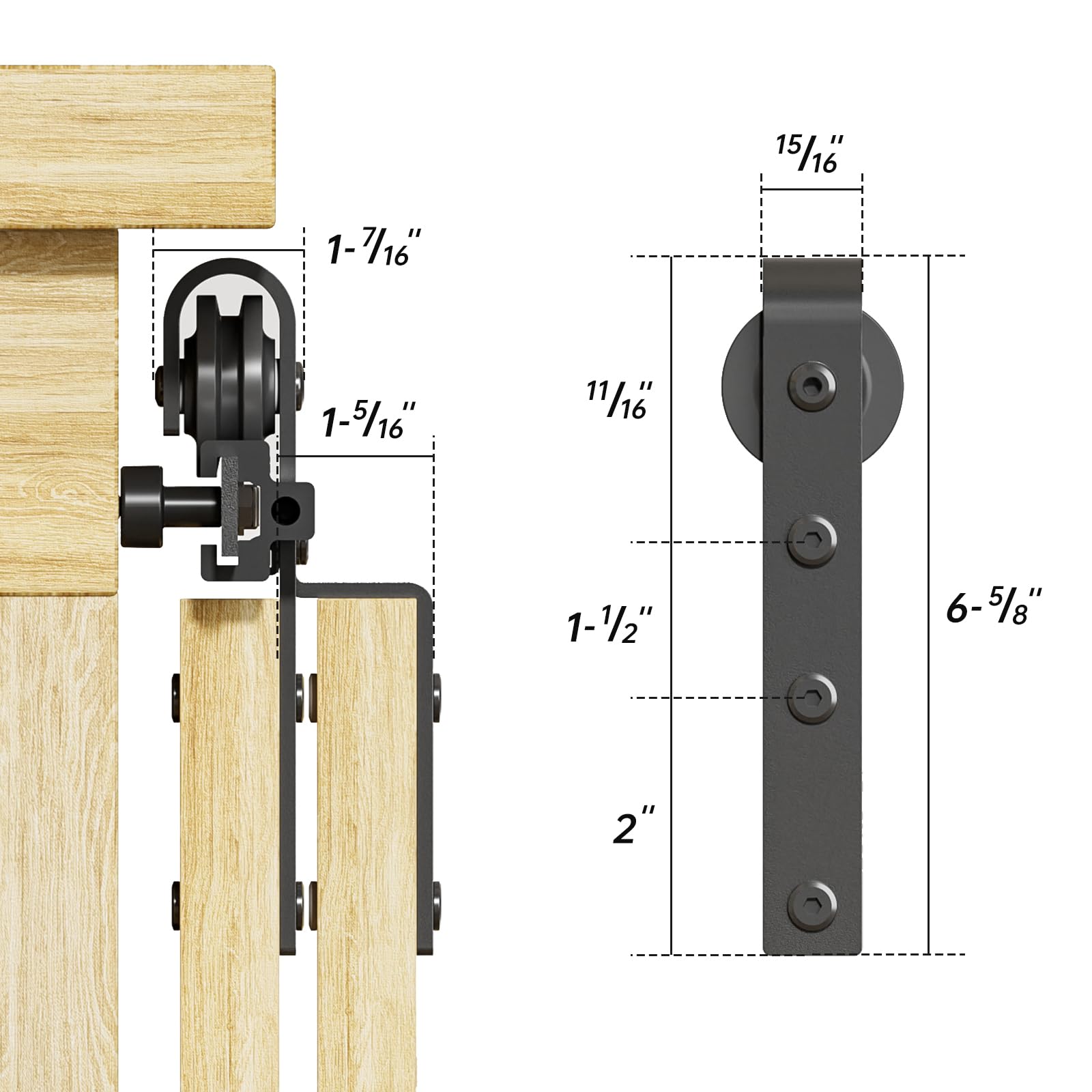 Snapklik.com : TOIMIOTOIM 5FT Cabinet Bypass Mini Sliding Barn Door ...