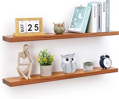 Amazon.com: Long Floating Shelves With Lip,Picture Ledge Shelves Set of ...