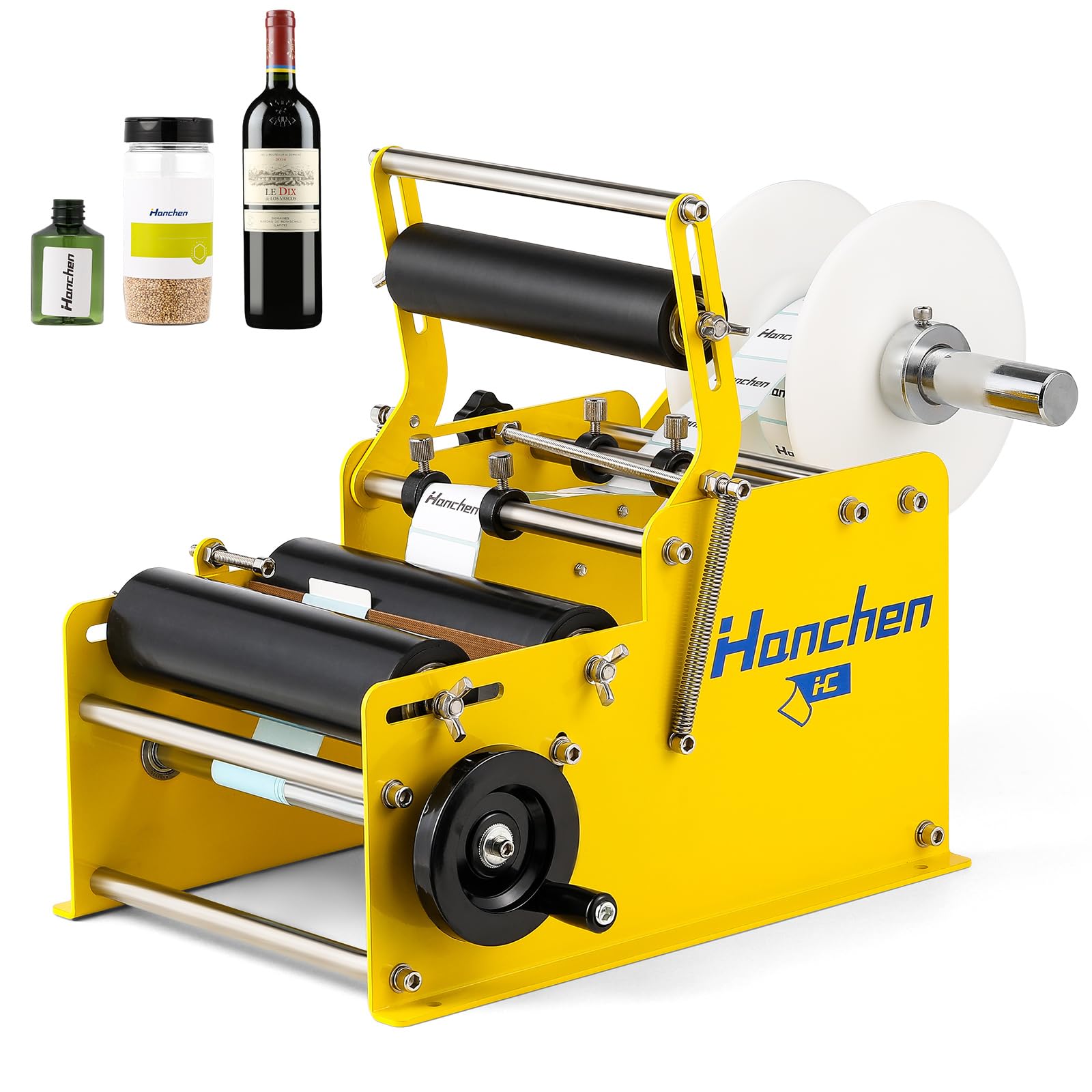 Hanchen Manual Round Bottle Labeling Machine Labeler Label Applicator ...