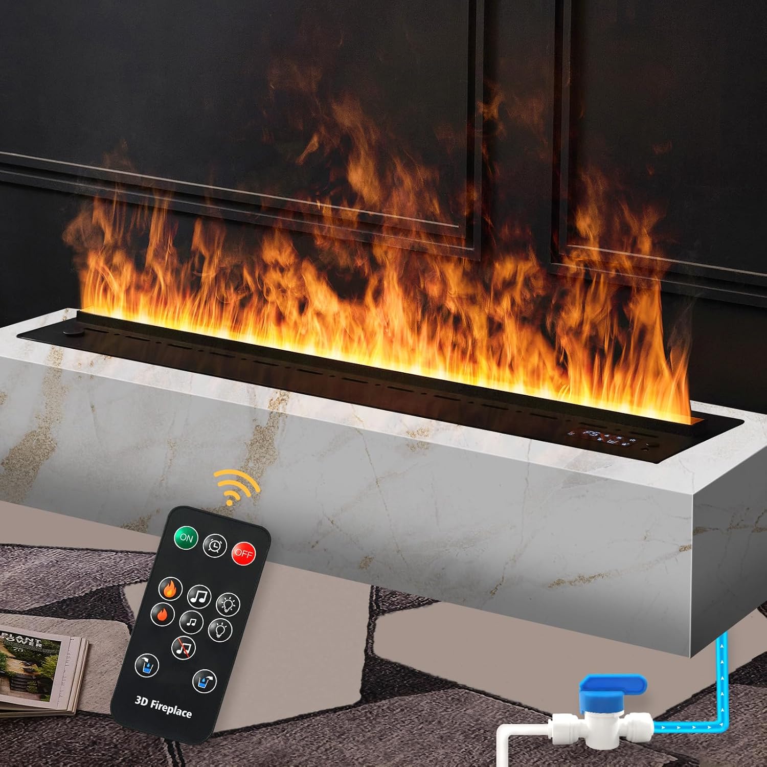 Amazon.com: Electric Fireplace with Water Connection Direct,Fireplace ...