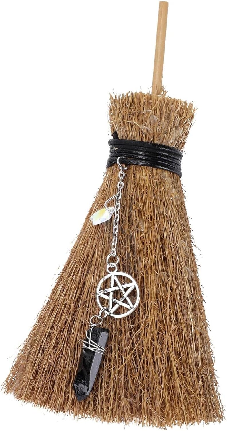 Amazon.com: Decorative Halloween Broom Crystal Witch Broom Mini ...