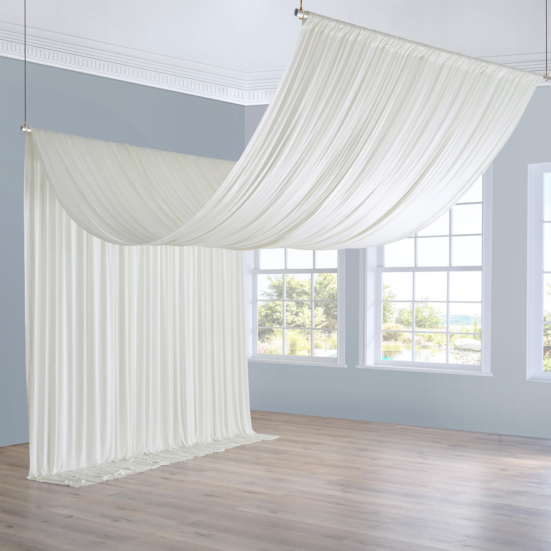 Snapklik.com : 10ft20ft Ivory Ceiling Drapes For Weddings Parties,2 ...
