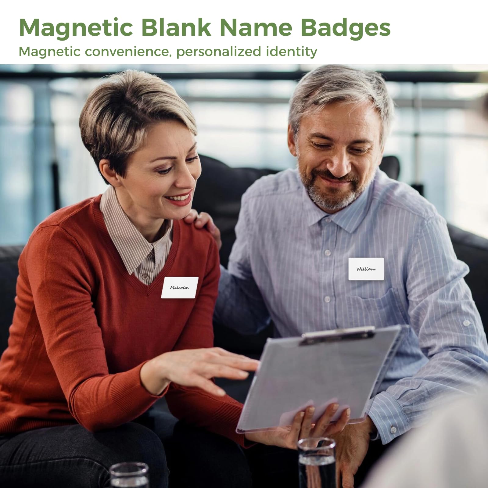 Snapklik.com : 20-Pack Magnetic Name Tags, 2.1 X 3.4 Magnetic Blank ...