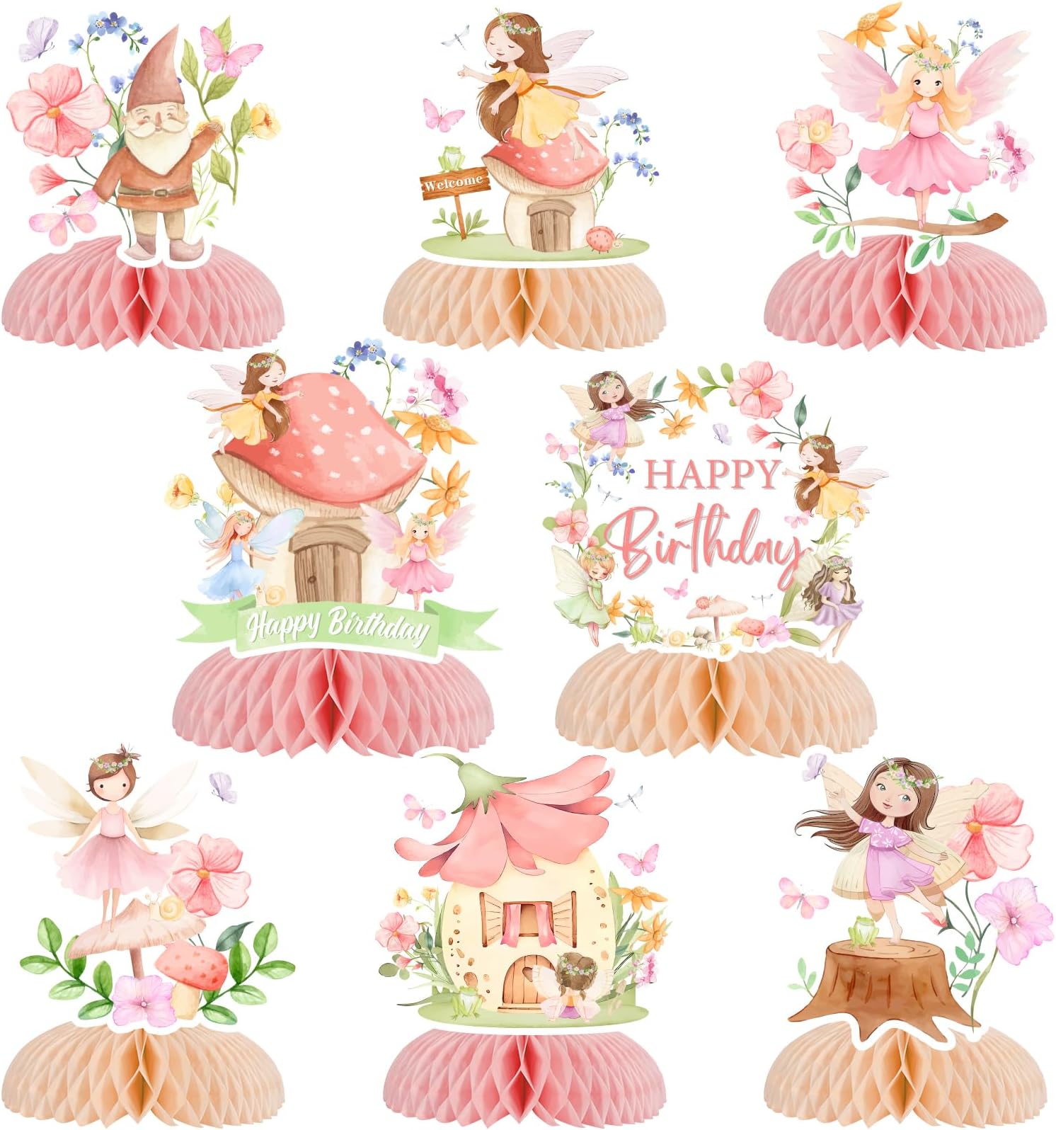 Amazon.com: Fangleland 8Pcs Fairy Honeycomb Centerpieces Birthday Party ...