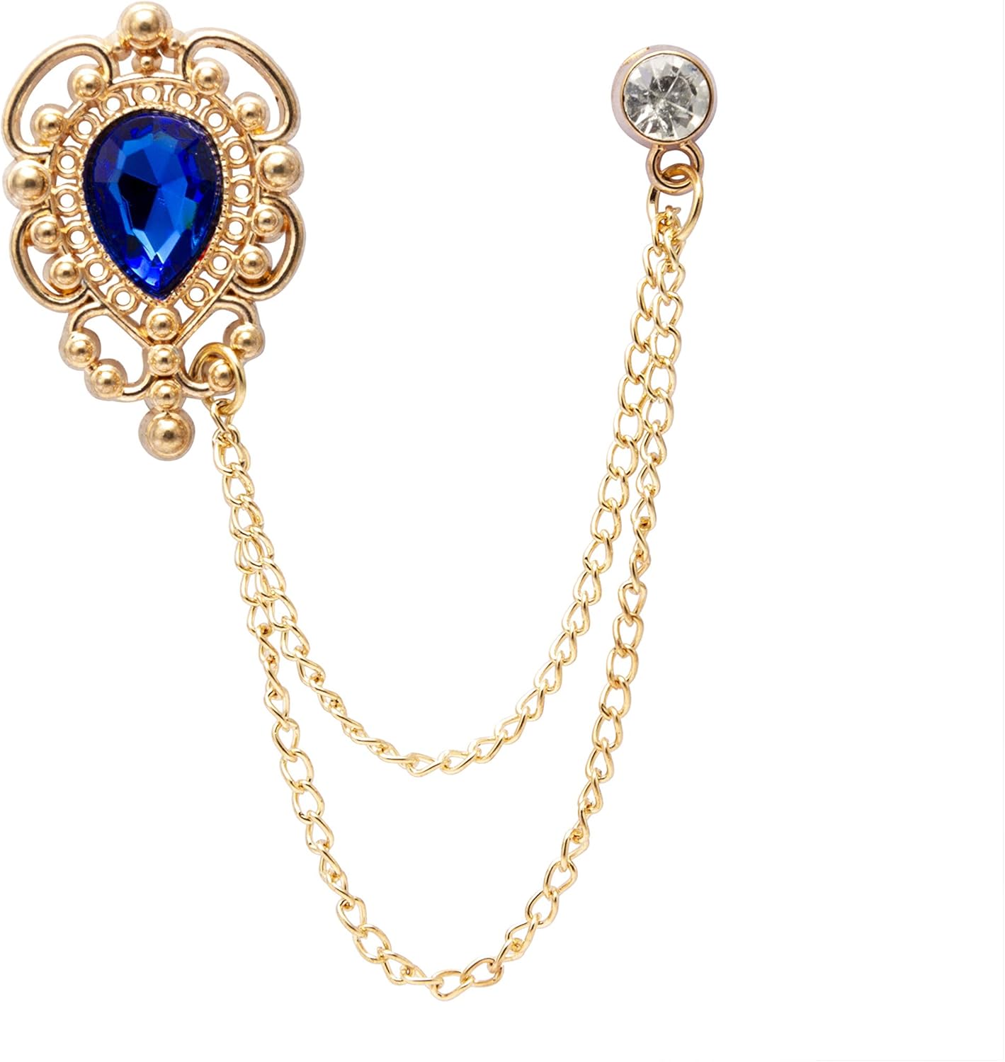 Amazon.com: Knighthood Royal Blue Stone With Gold Engraving Metal ...