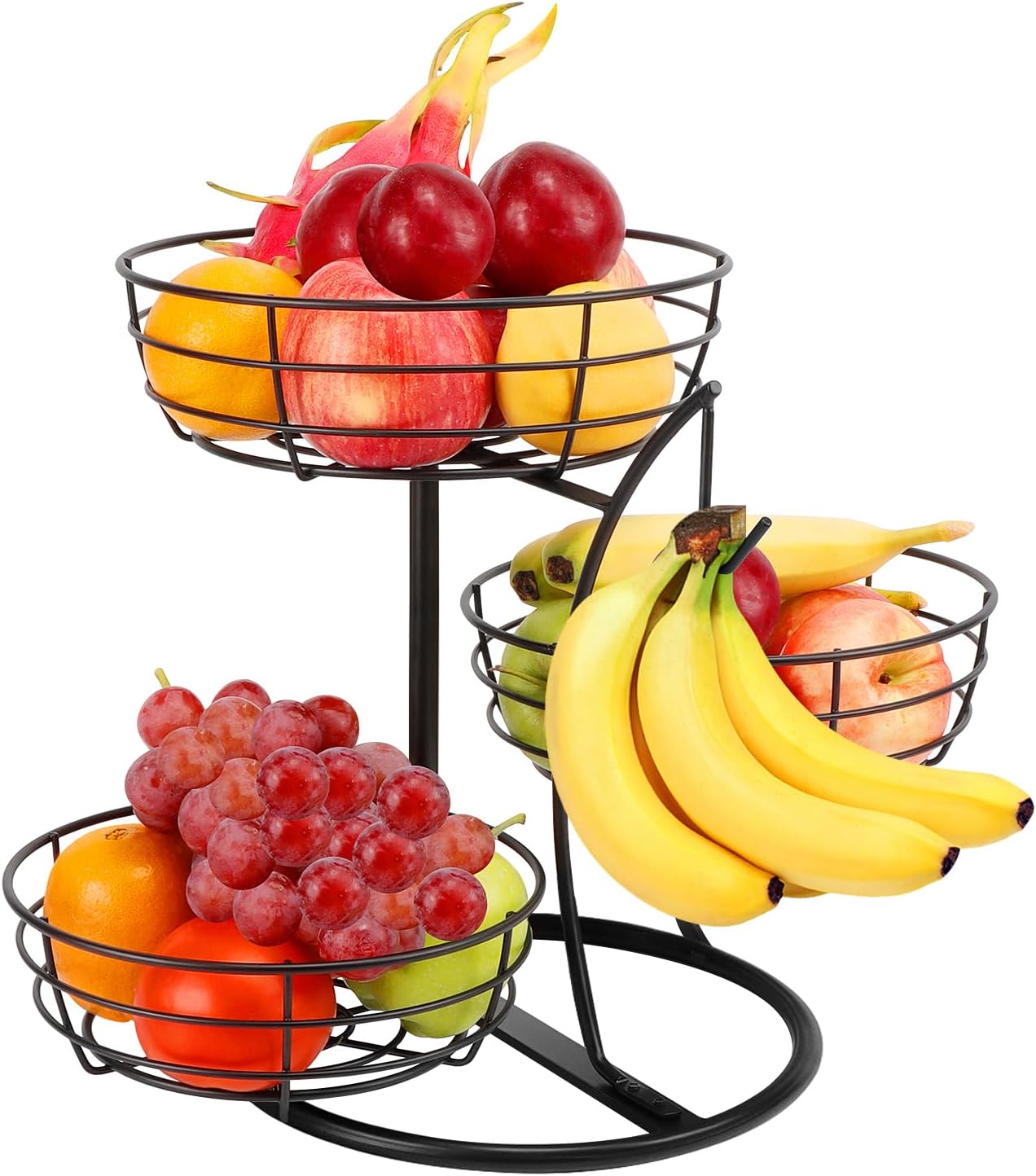 Amazon.com: Modern Farmhouse 2 Tier Fruit Basket for Kitchen Counter ...