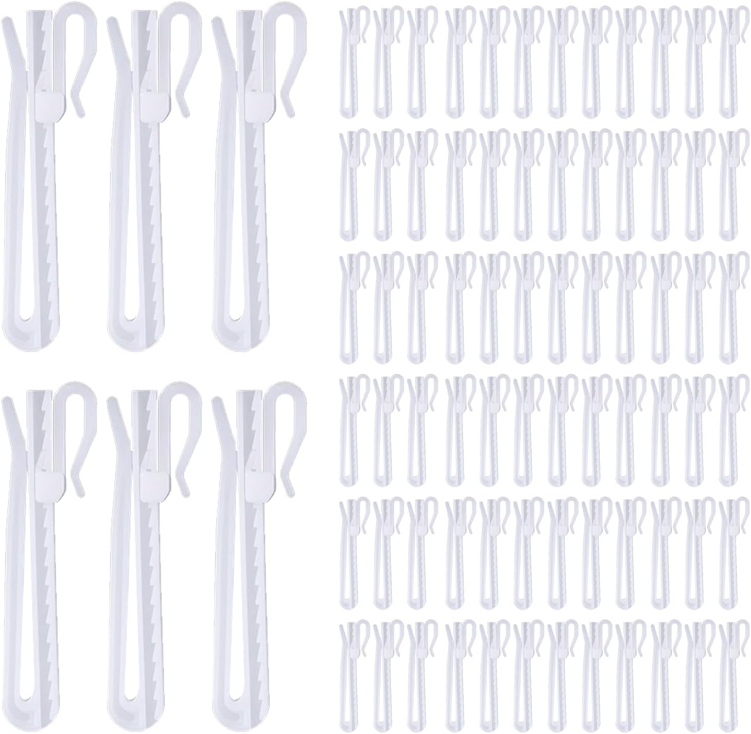 Amazon.com: 80 Pcs Plastic Curtain Hooks, Adjustable Pinch Pleat Hooks ...