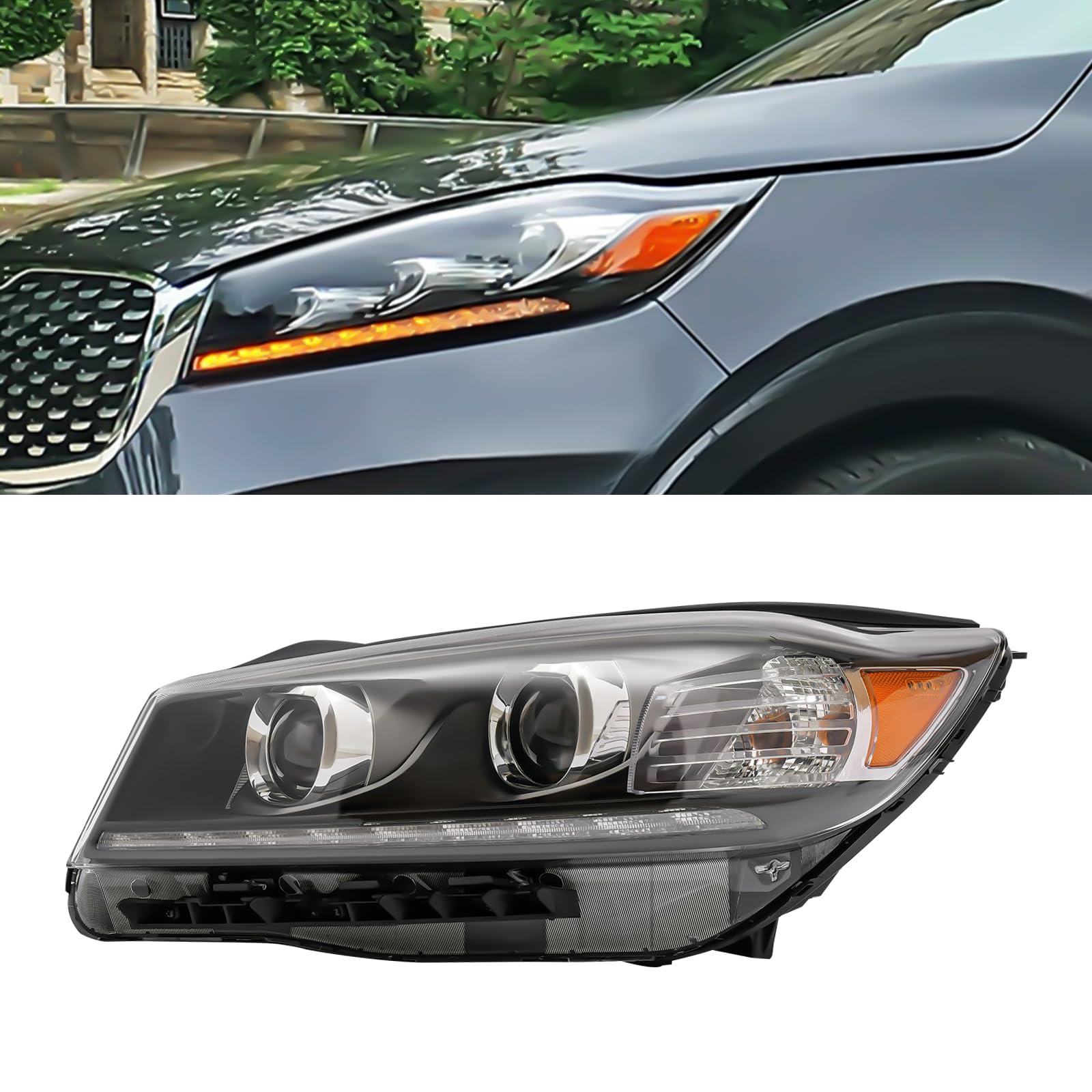 Kia Sorento Headlight Replacement KIA SORENTO LEFT HALOGEN LED