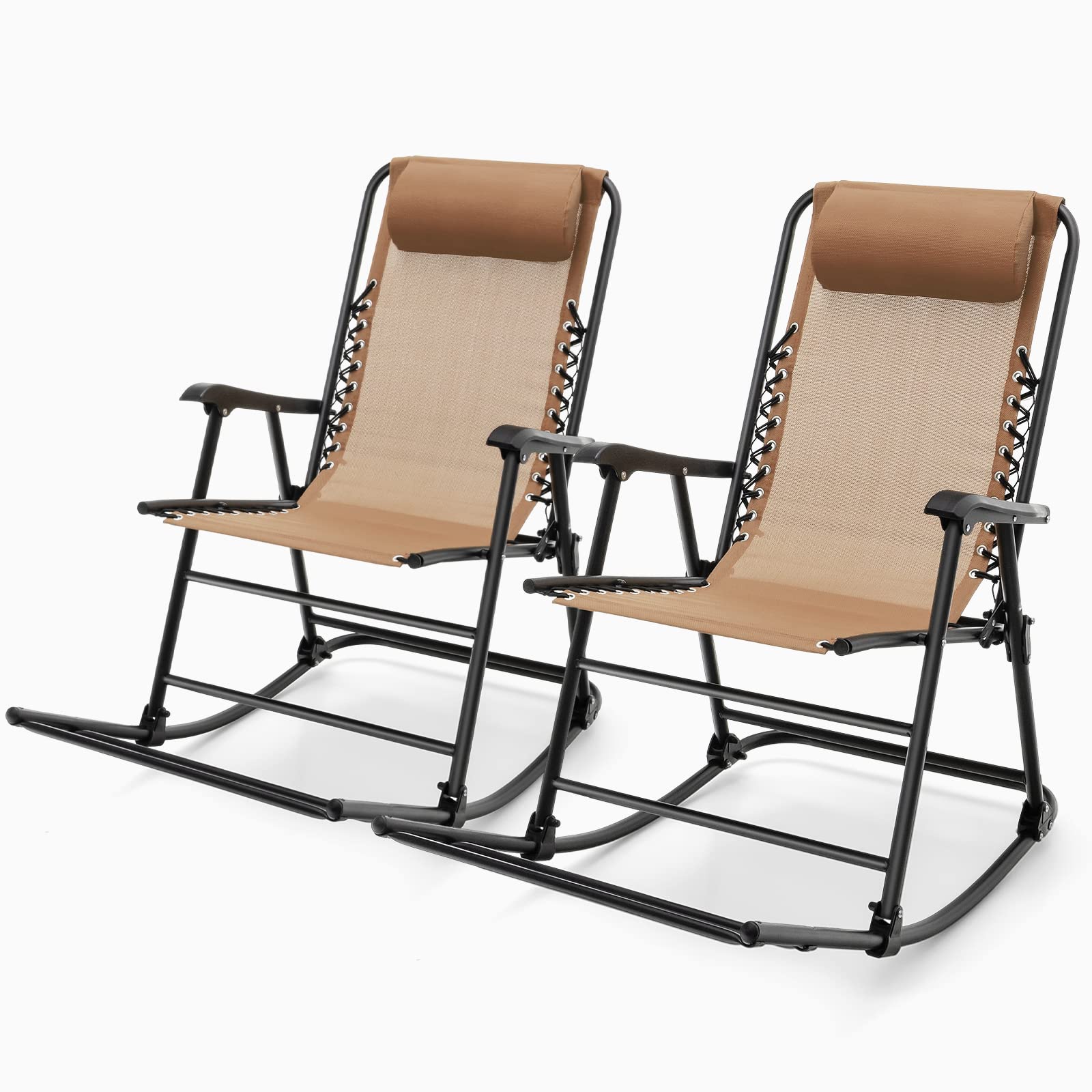 Amazon.com : HAPPYGRILL 2PCS Foldable Rocking Chair Zero Gravity Lounge ...