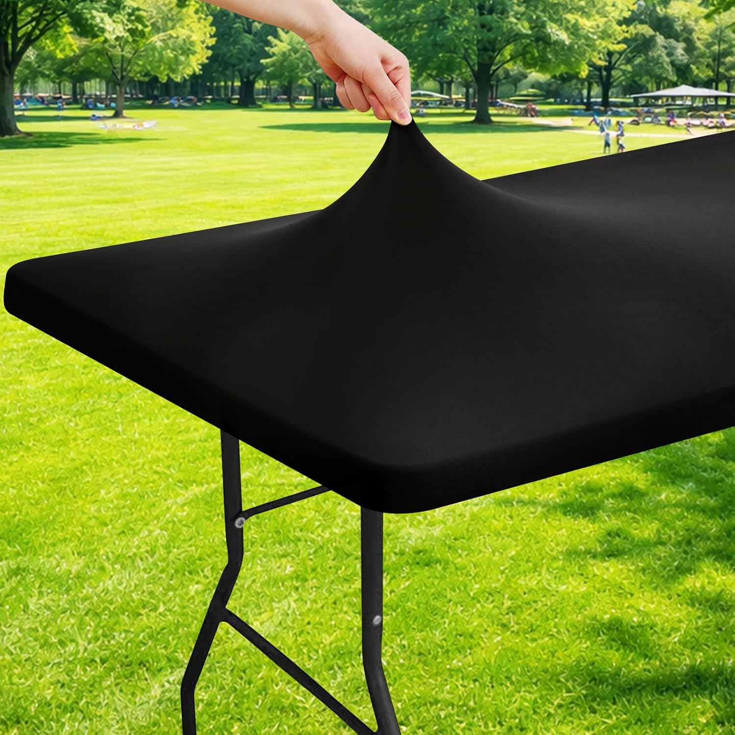 Amazon.com: Moosfor Spandex 6 Foot Rectangle Table Cloth, Elastic ...