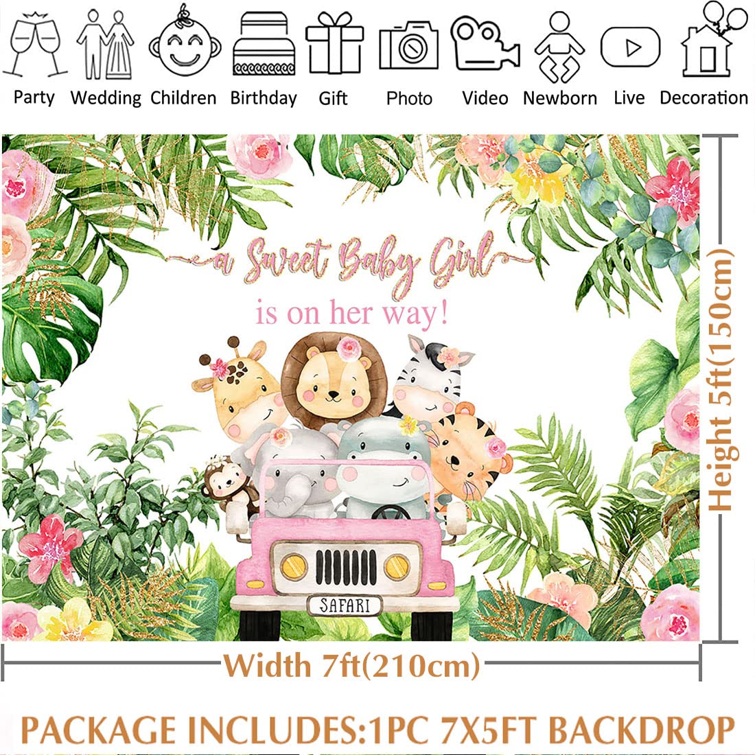 Jungle Safari Pink Baby Safari Jungle Baby Shower Invitations For