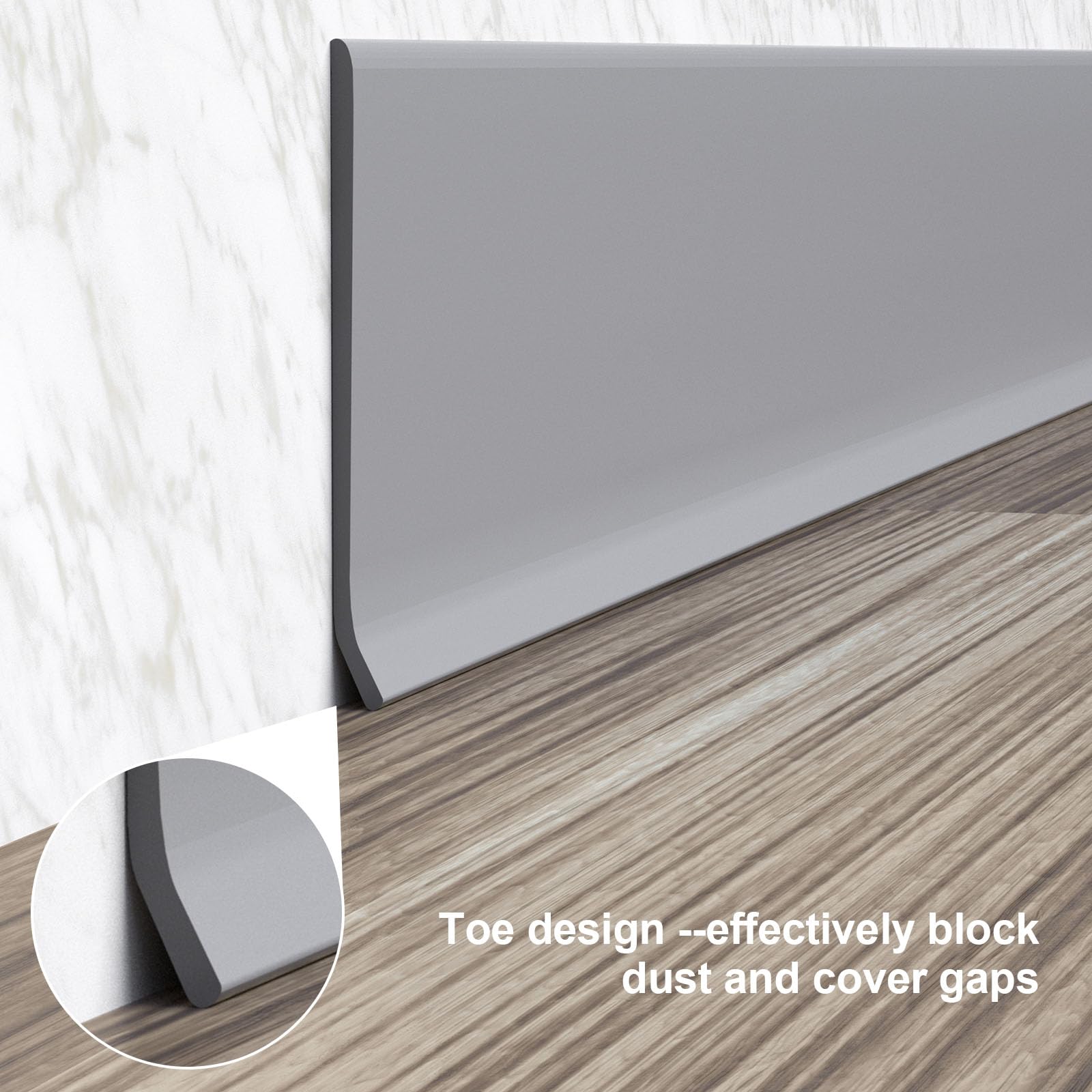 Snapklik.com : Pluden Flexible Baseboard Molding Trim, 4 Inch