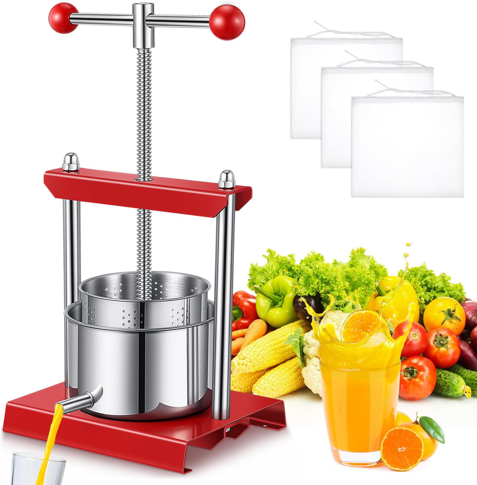 Amazon.com: Threlaco Manual Barrels Press 0.53 Gallon/2 L Stainless ...