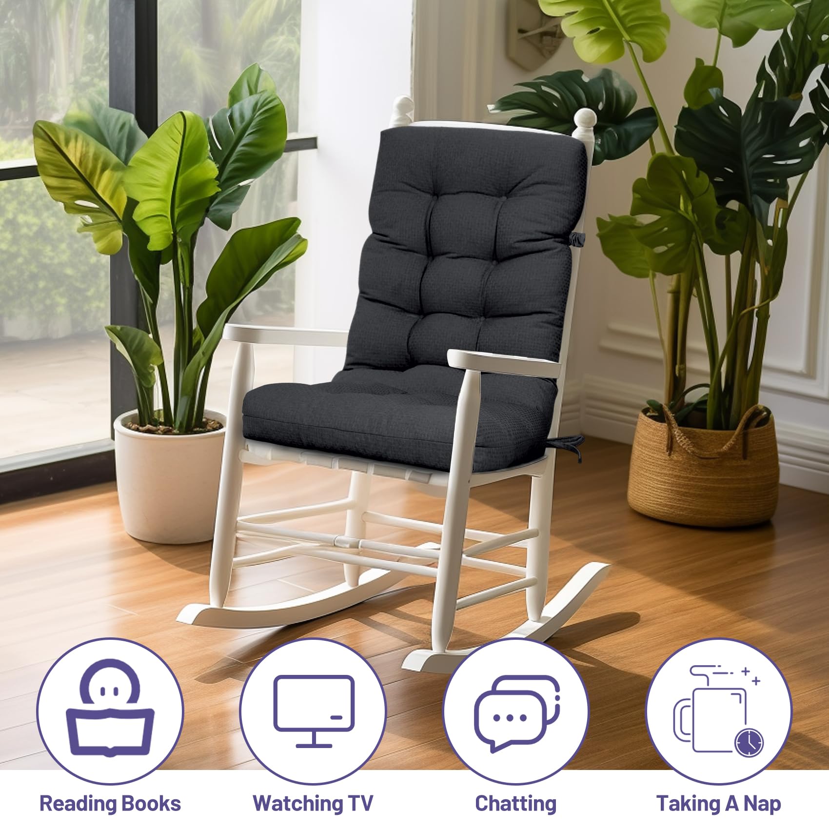 Sutteles Rocking Chair Cushion,Indoor/Outdoor Rocking Chair Cushions ...