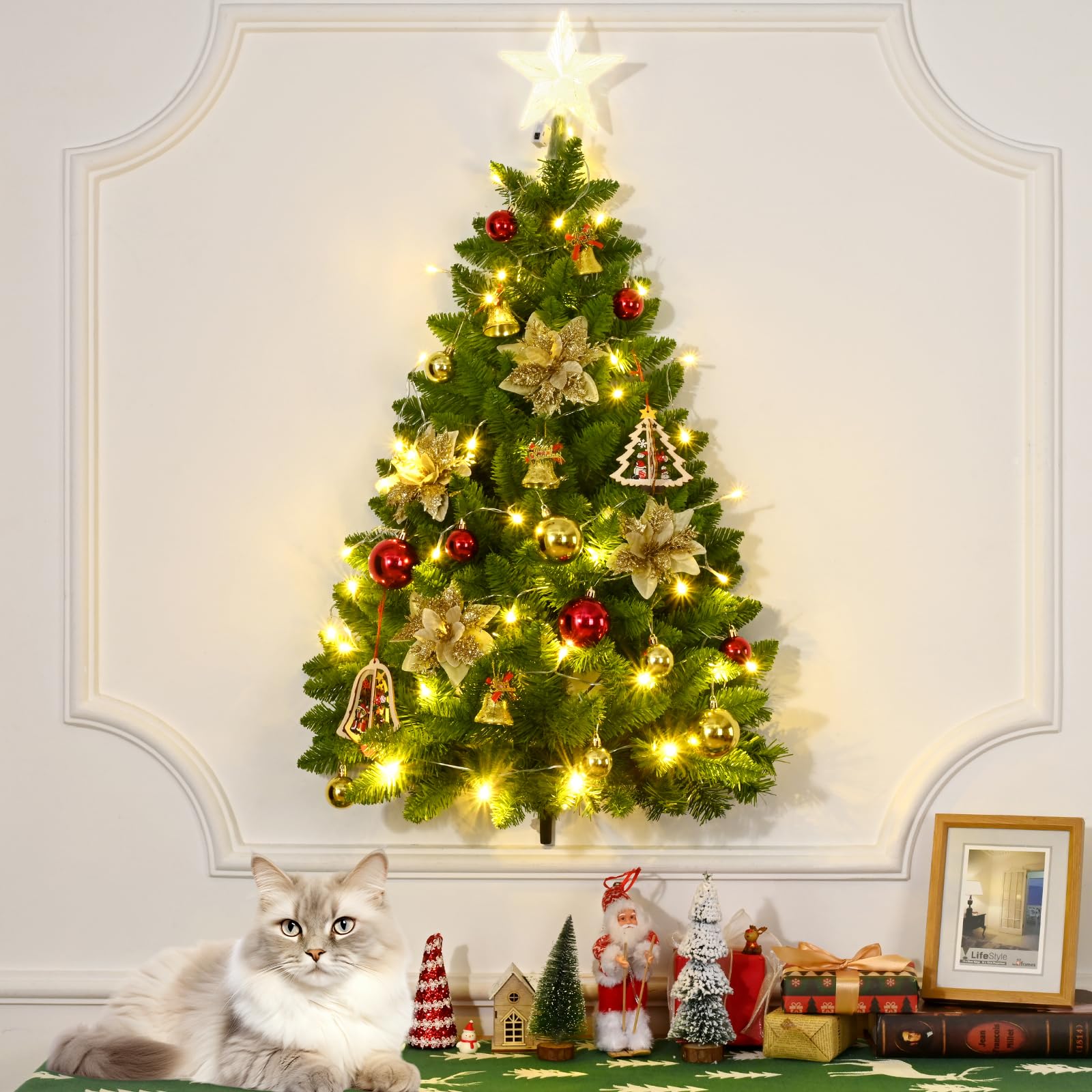1 2 Christmas Trees That Hang On A Wall Raz 27" Or 35" Potted Half