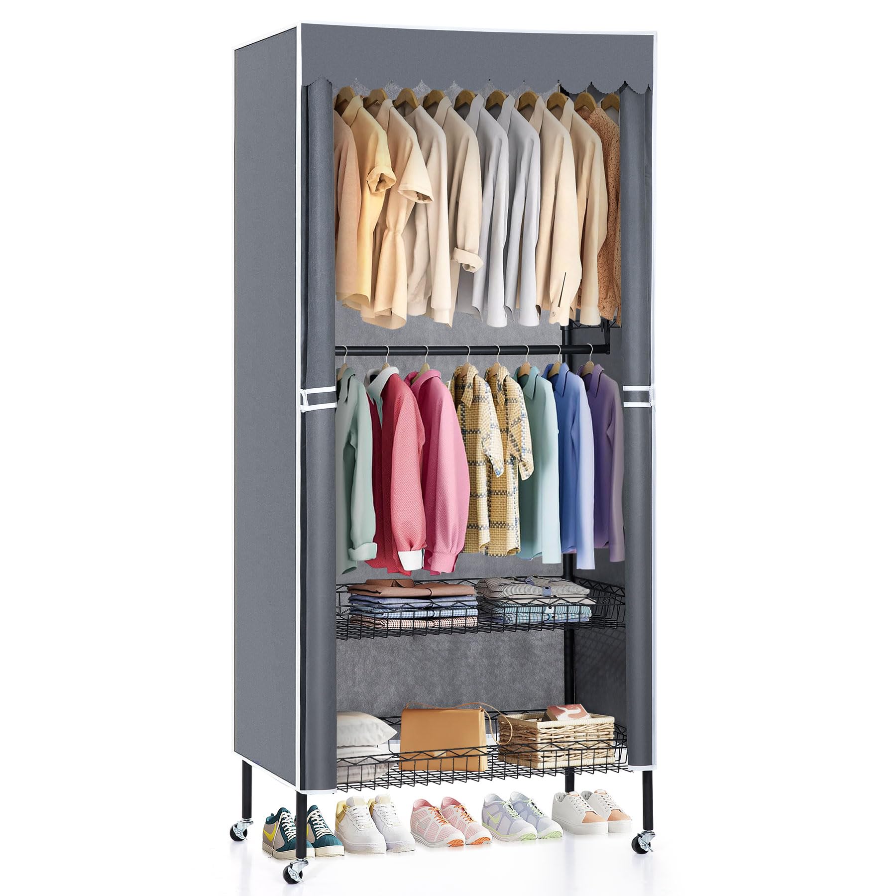 Amazon.com: BVBOX Clothing Rack, Robust Wardrobe Organizer with 700LBS ...