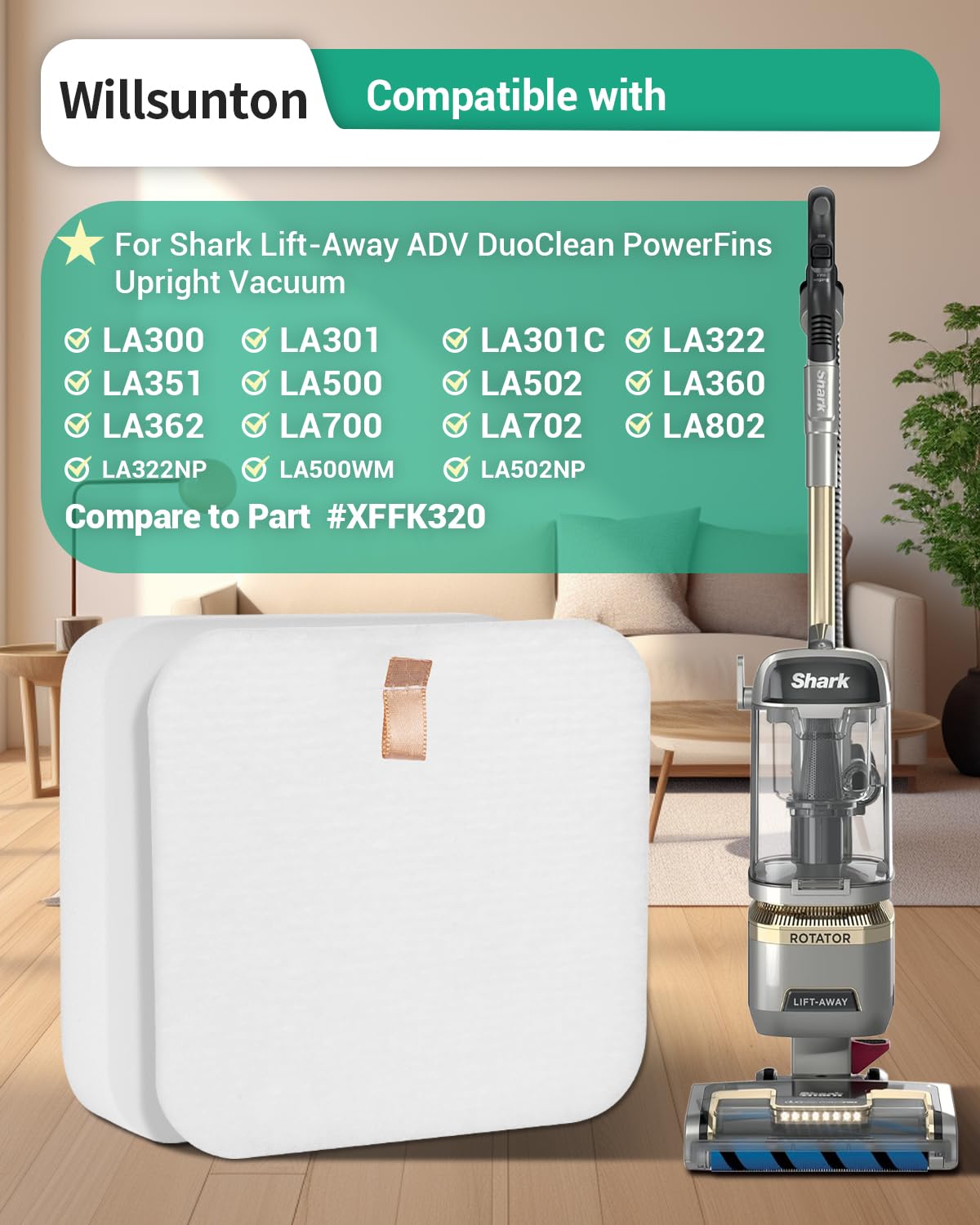 Snapklik.com : 2Pack LA502 LA300 LA802 Replacement Filters For Shark ...