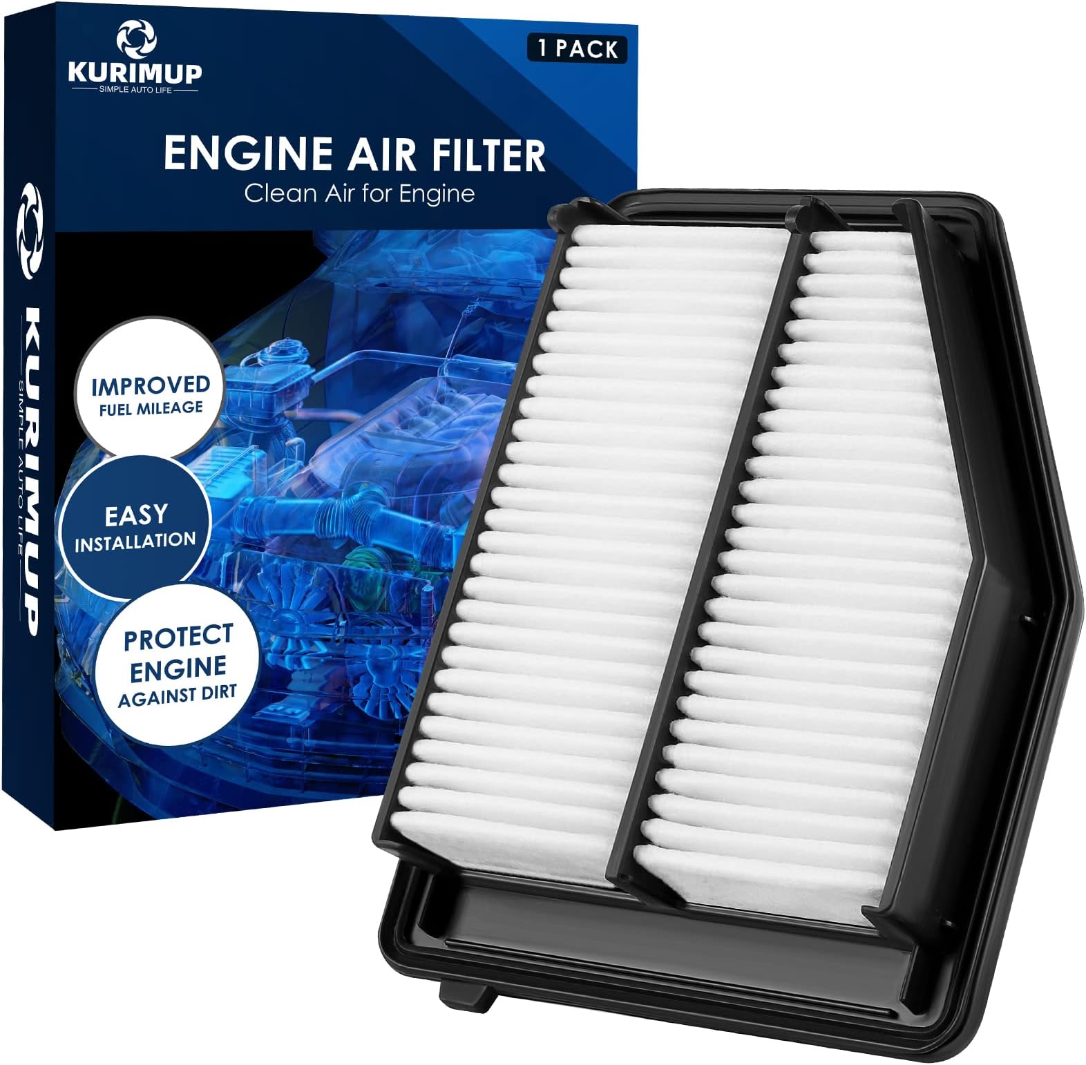 KURIMUP CA11113 Replacement Engine Air Filter, Efficient Filtration ...