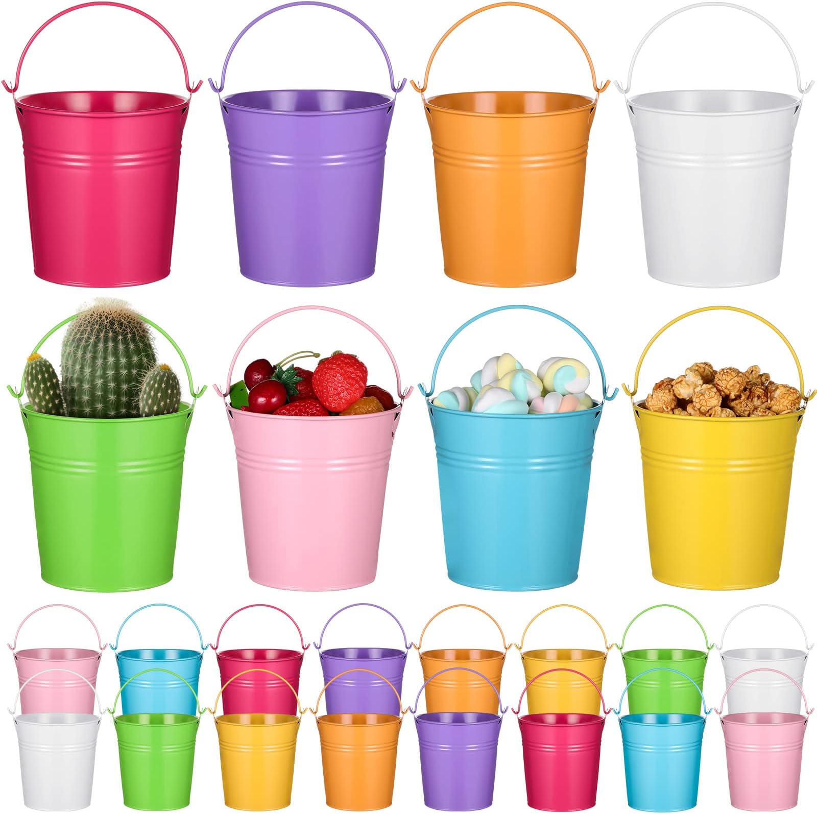 Amazon.com: GuiHe 30pcs Mini Metal Bucket Tin Candy Box Buckets ...