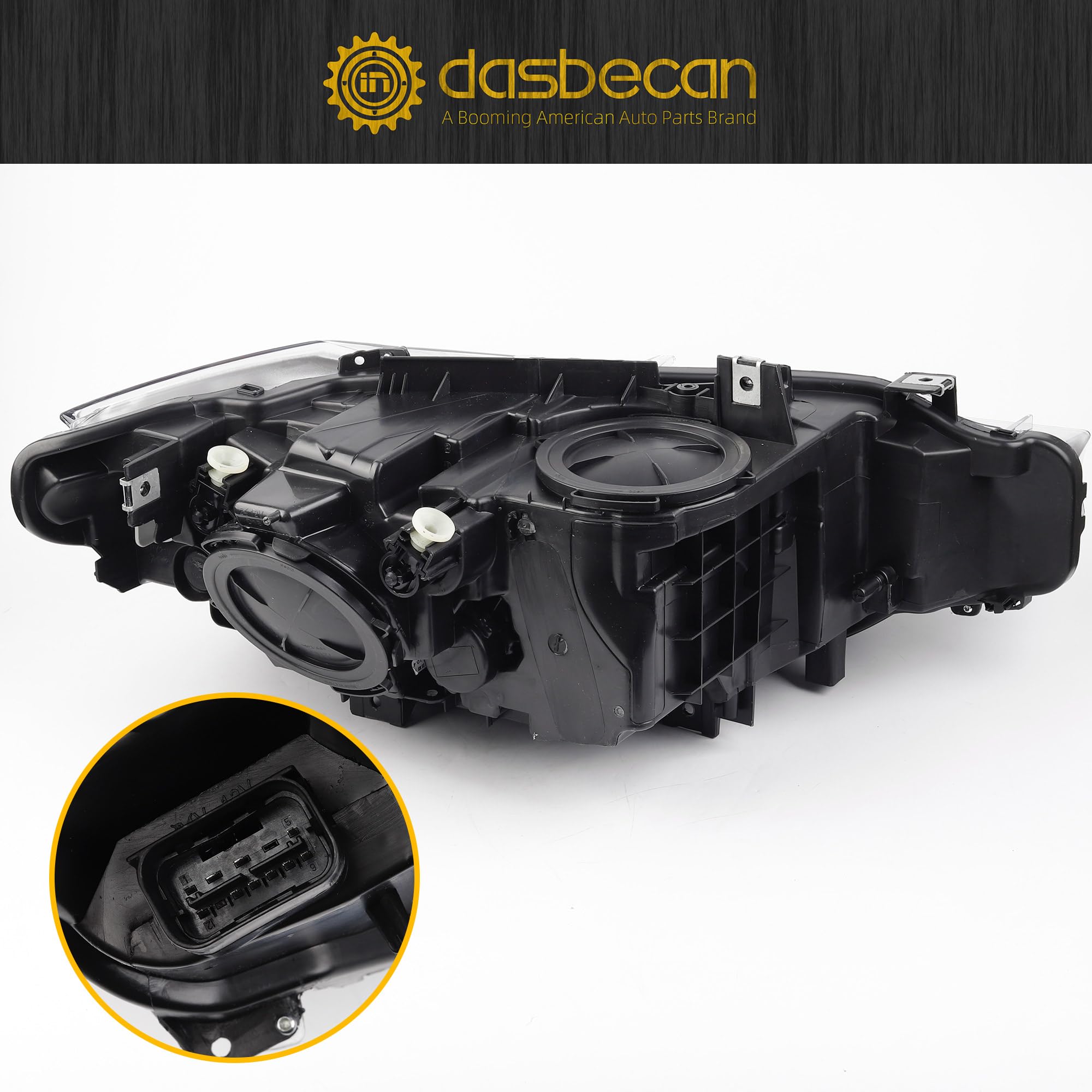 Dasbecan Halogen Headlight Compatible With 2012-2015 BMW 320i 328i 335i ...