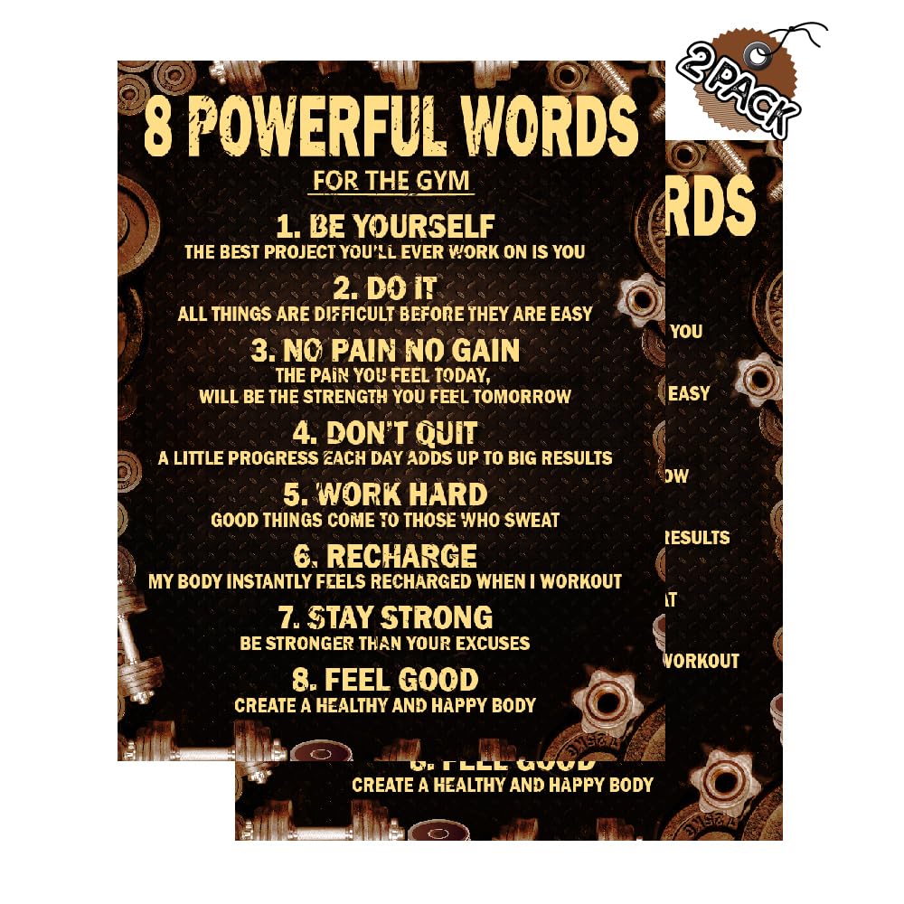 Snapklik.com : 8 Powerful Words For The Gym Motivational Poster, Thick ...