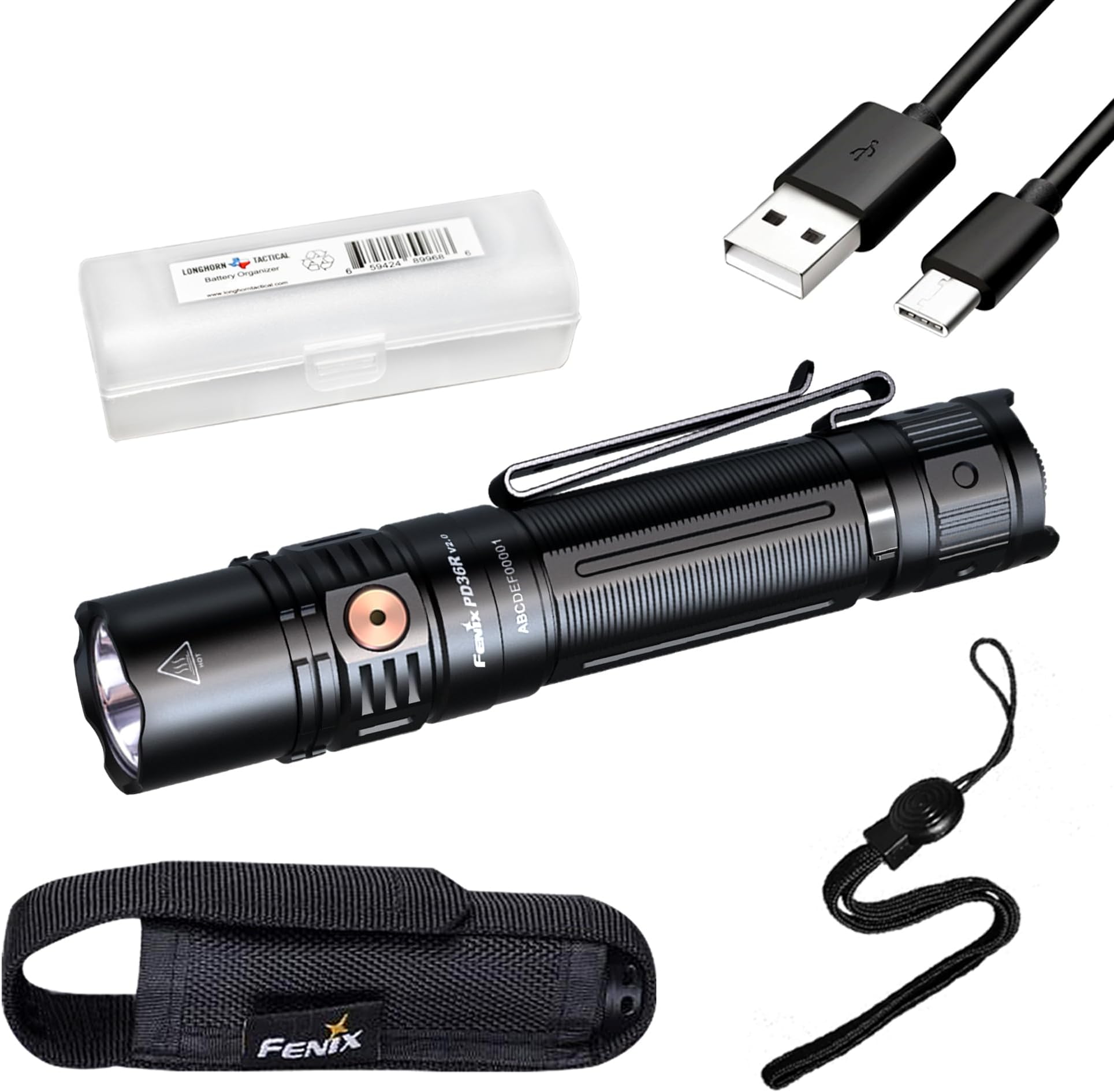 Amazon.com: Fenix PD35R Tactical Flashlight, USB-C Rechargeable, 1700 ...