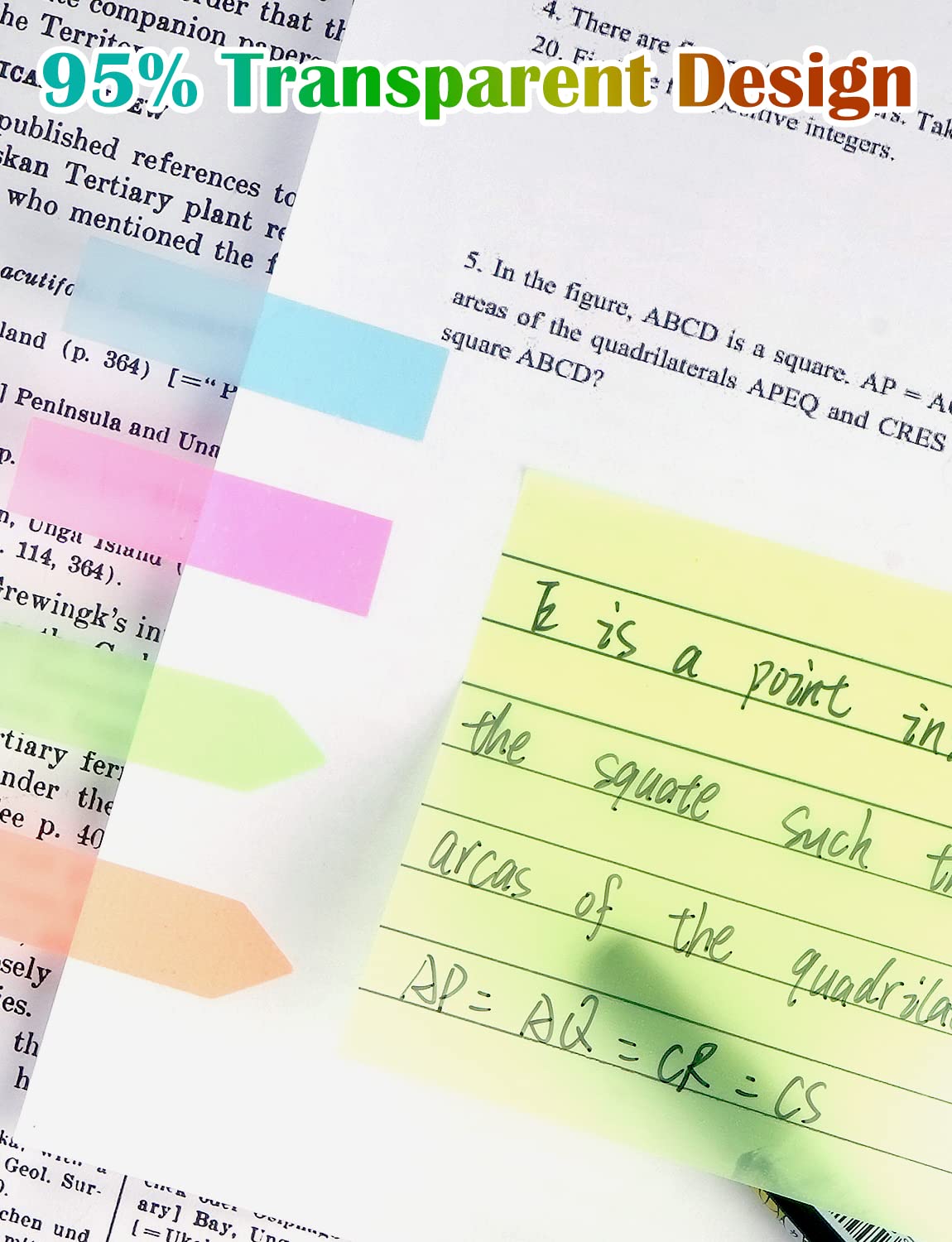Bible Supplies DiverseBee 50 Sheets Pastel Transparent Sticky Notes ...