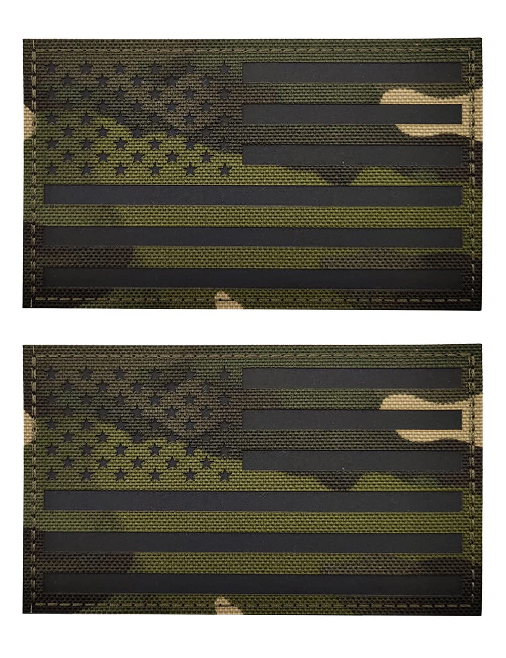 Military Reflective Patches 2-Pack American Flag IR Patches - Infrared ...