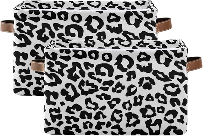 Amazon.com: Storage Basket Leopard Animal Print Pattern Shelf Basket ...