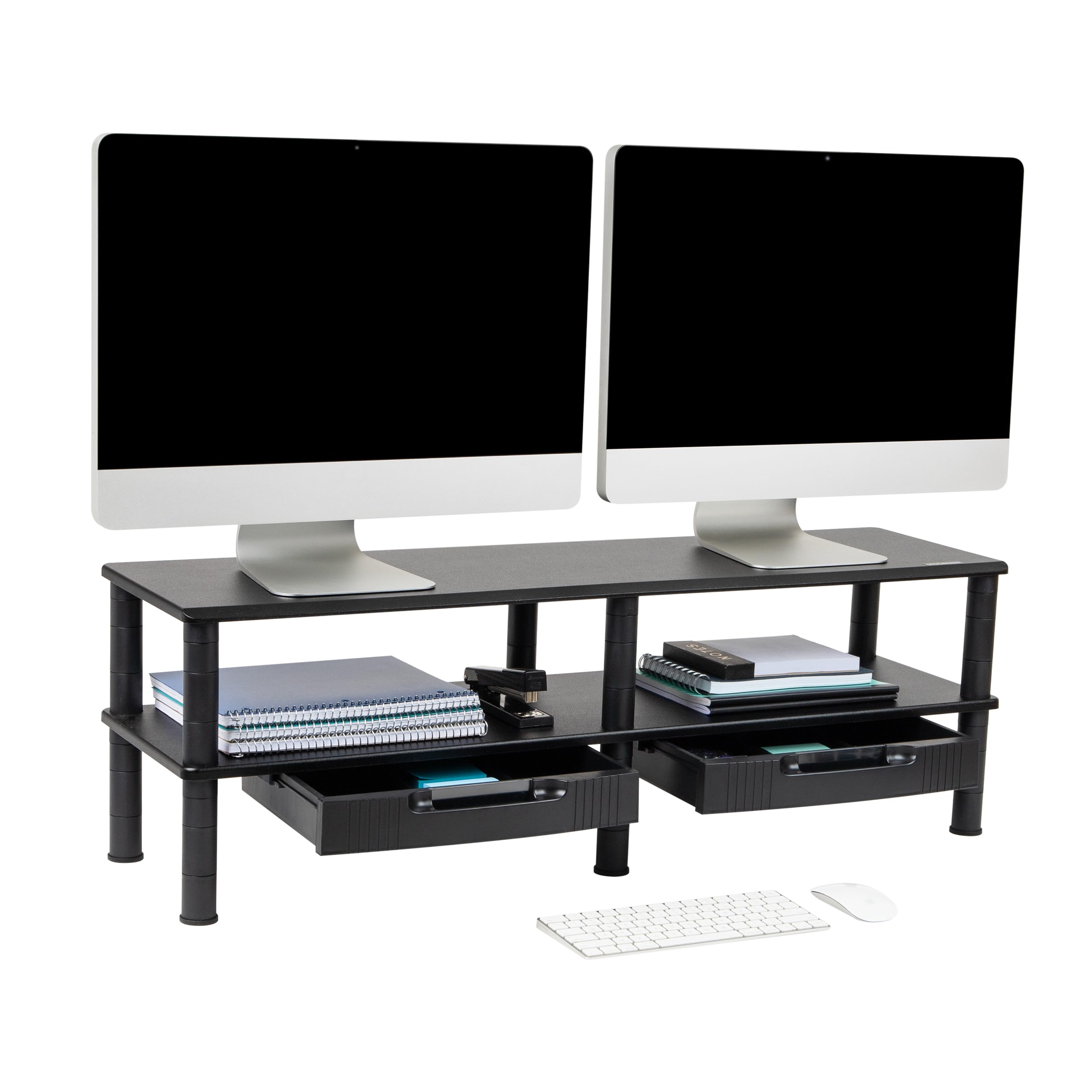 Snapklik.com : Dual Monitor Stand, Storage Shelf, Desktop Organizer ...