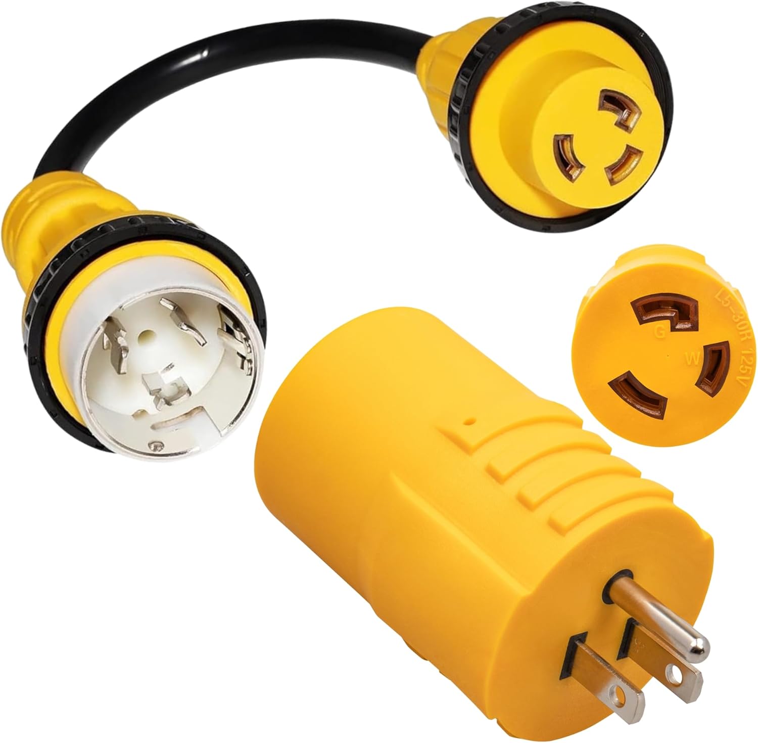 Amazon.com: 30 Amp to 15 Amp 110 RV Adapter Plug NEMA 5-15P to NEMA L5 ...