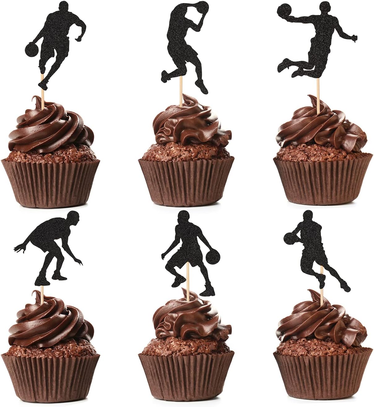 Amazon.com: Arthsdite 24Pcs Basketball Cupcake Toppers Basketball Theme ...