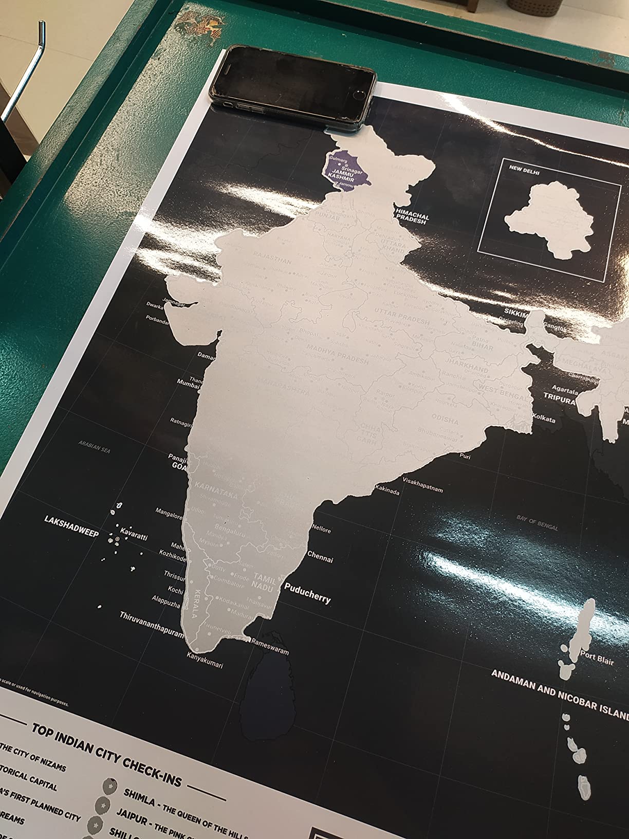 India Travel Scratch Map - Escape Blue Edition | Gift for Men, Women ...