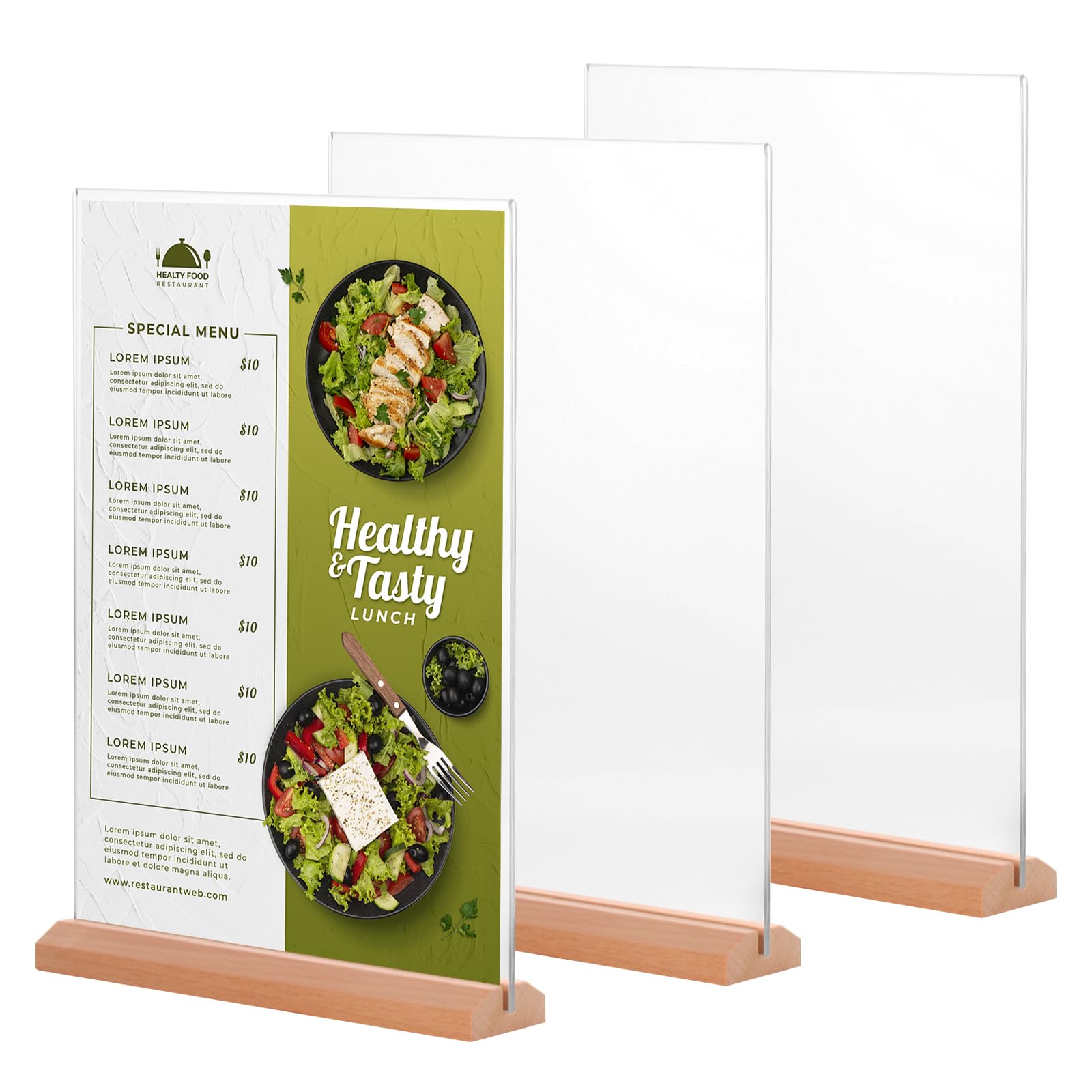 Display Stands, 3 Pack Double Sided Menu Holder A4, Counter Poster Sign ...