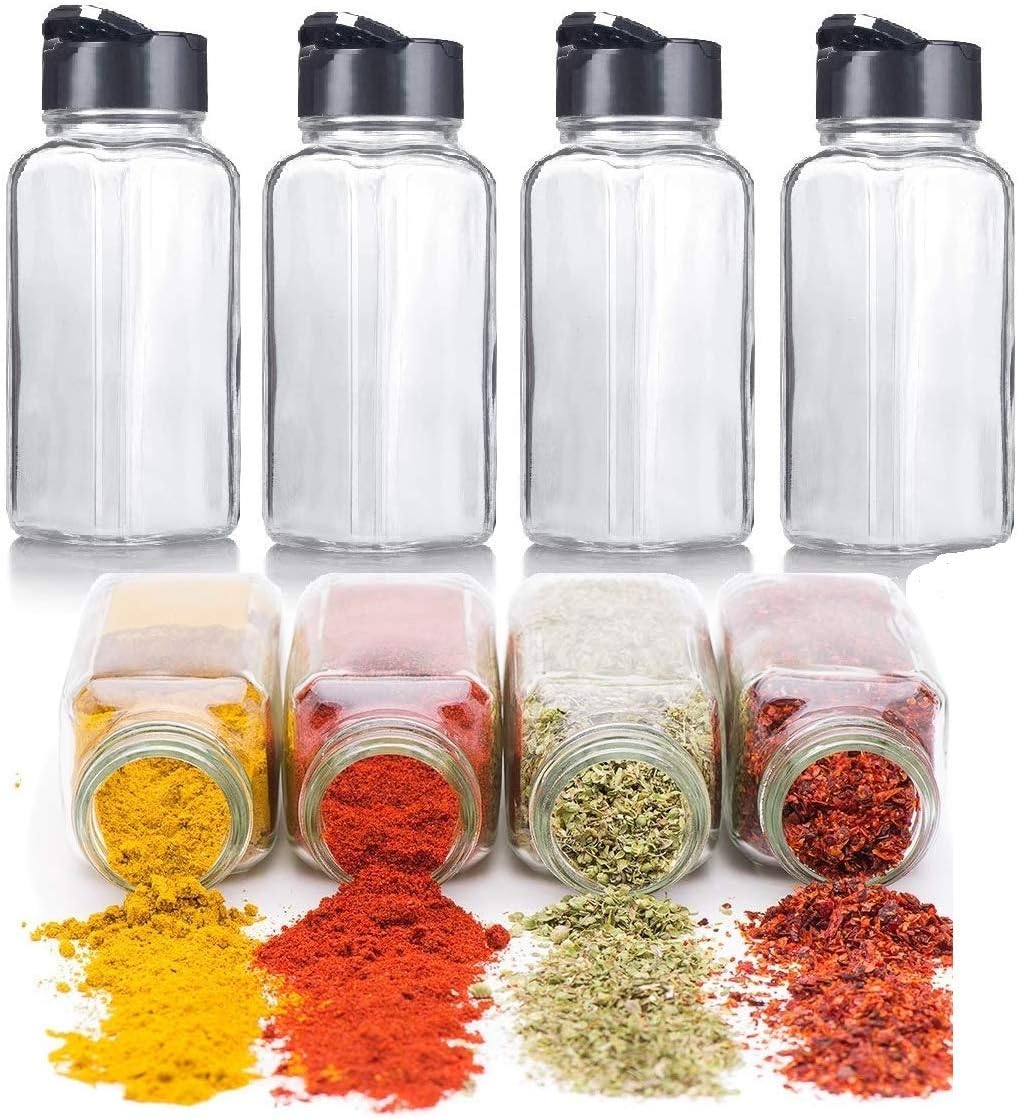 Buy KEXES Set of 5 Glass Seasoning Bottles, Spices Container, Empty ...