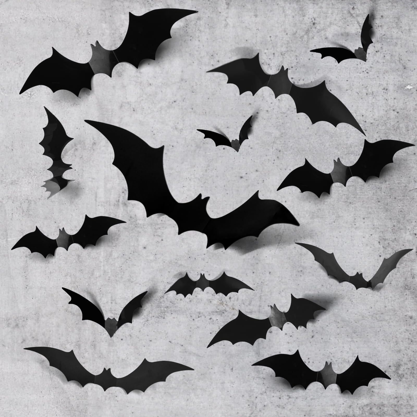 Amazon.com: LOLStar 72PCS Halloween Bats Decoration, 4 Different Sizes ...