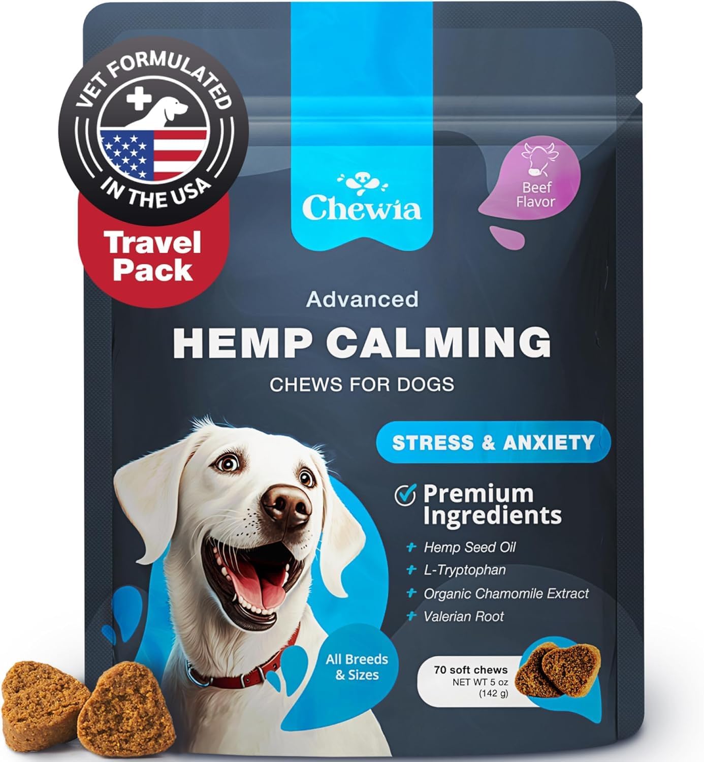 Amazon.com : Hemp Calming Chews for Dogs Anxiety Relief - Dog Calming ...