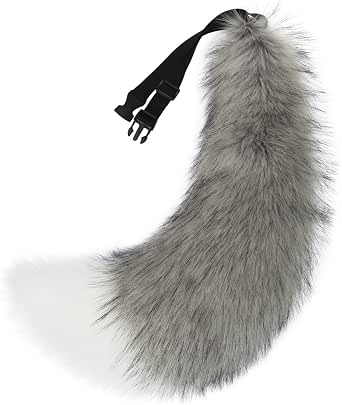 Amazon.com: Adolala Faux Fur Wolf Fox Tail with Adjustable Elastic Belt ...