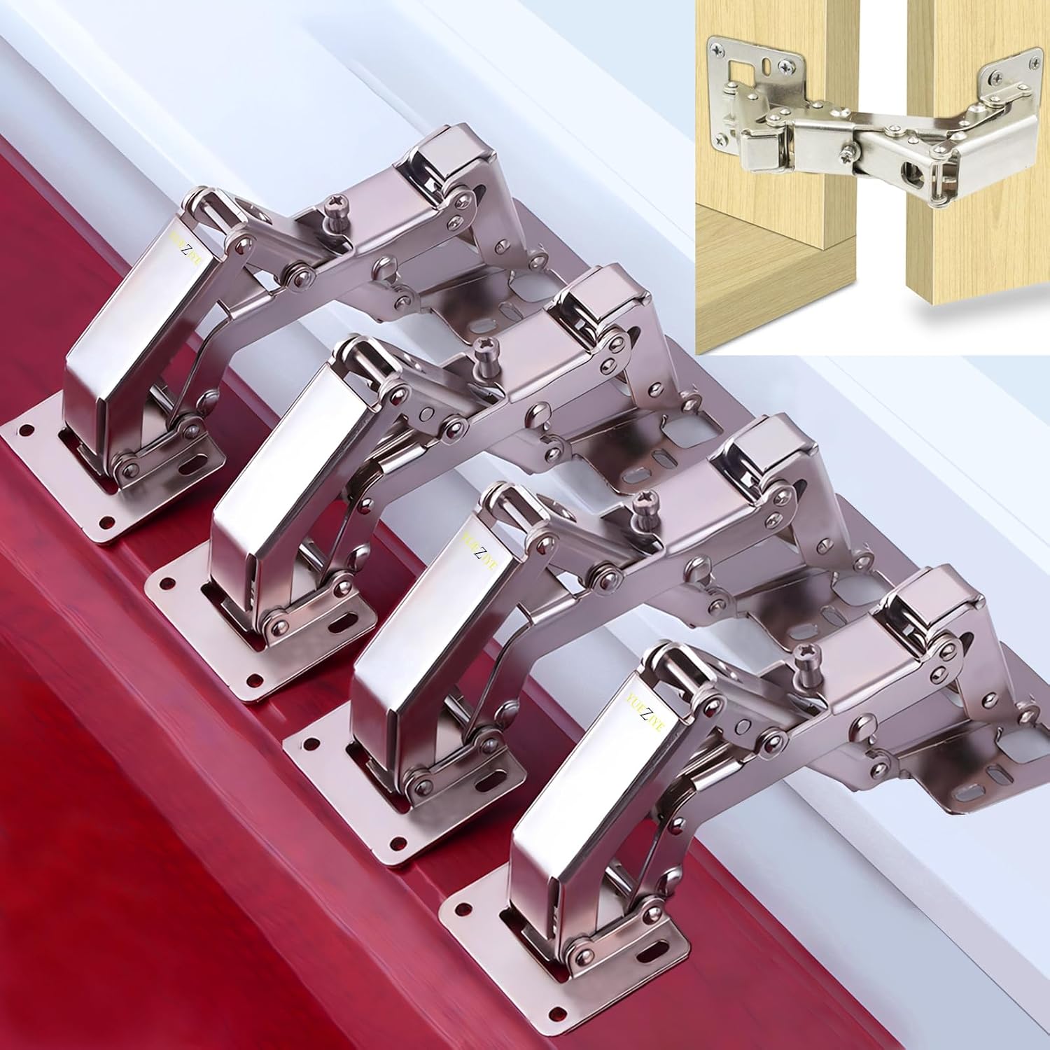 4pack 170 Degree Frameless Cabinet Door Hinge. Concealed Soft Close ...