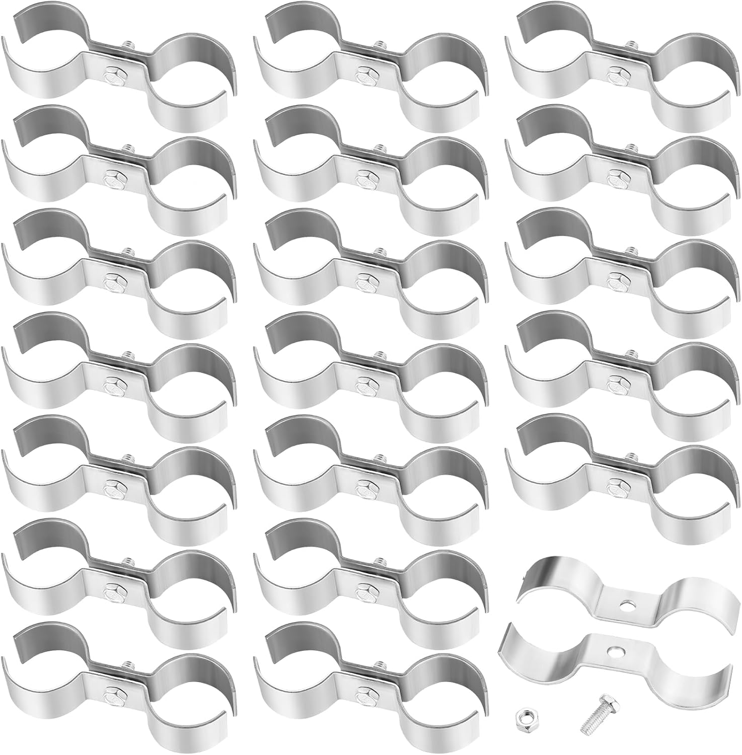 Amazon.com : Hicarer 20 Pcs Chain Link Fence Panel Clamps 1-3/8" Saddle ...