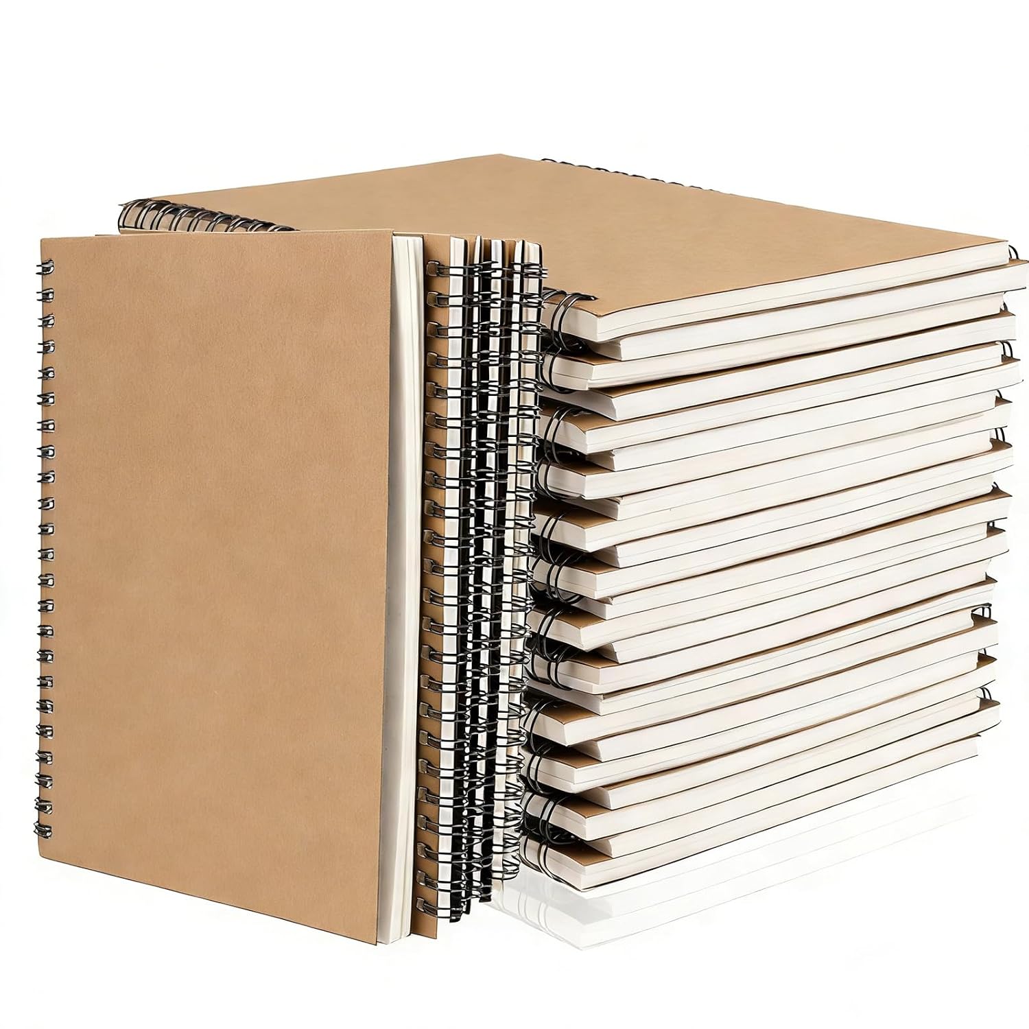 GDOODM 24 Pack A5 Spiral Lined Notebook, 120 Pages Kraft Journal ...